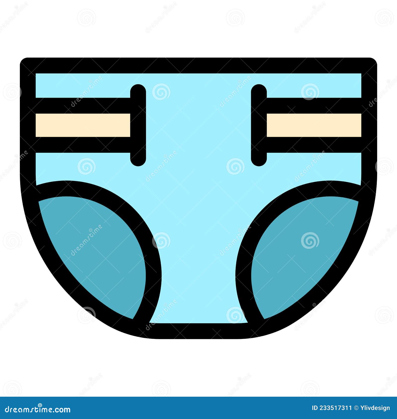 Pampers Icon Color Outline Vector Stock Vector - Illustration of odor ...
