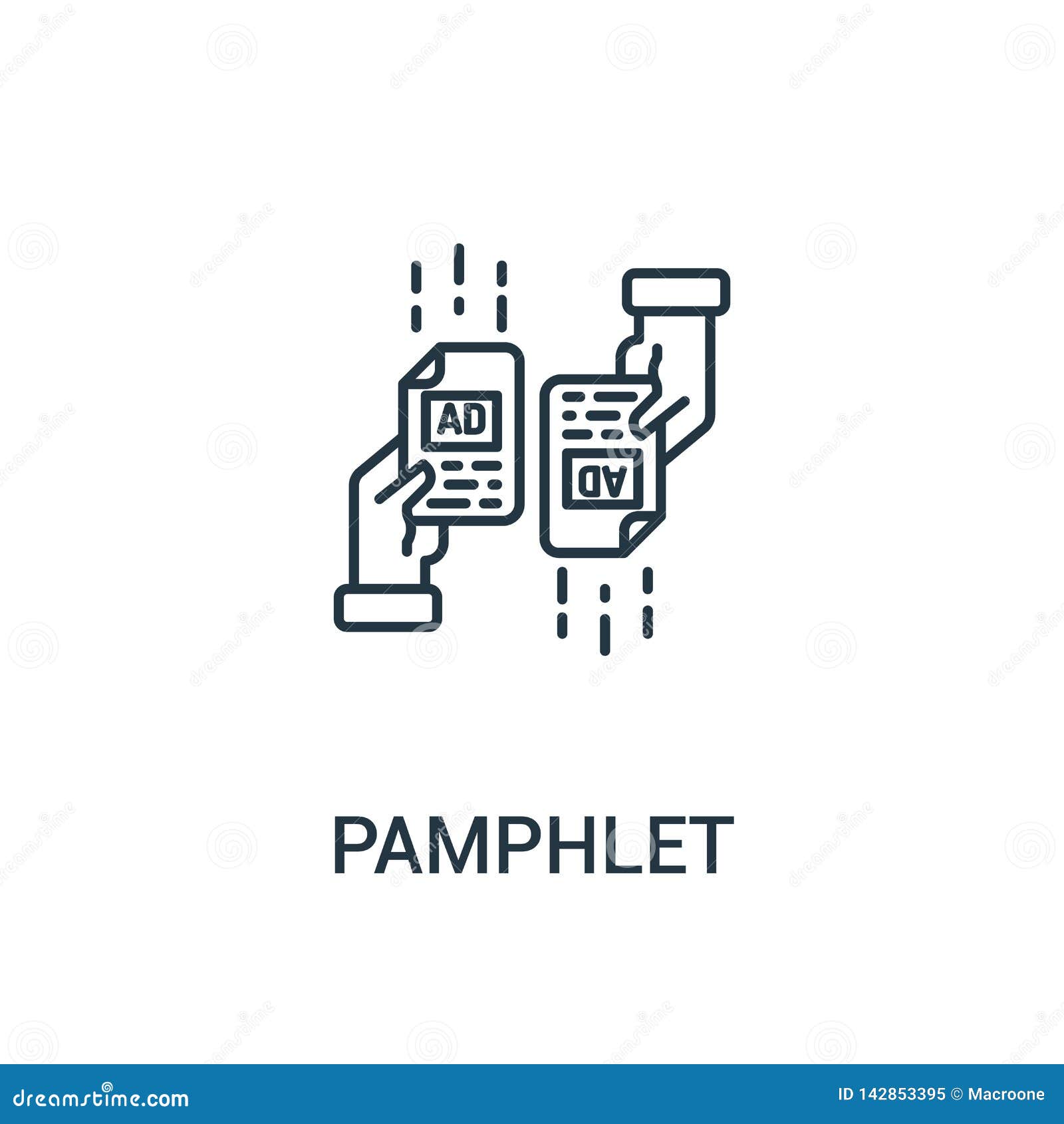 Pamphlet Icon Vector from Ads Collection. Thin Line Pamphlet Outline ...