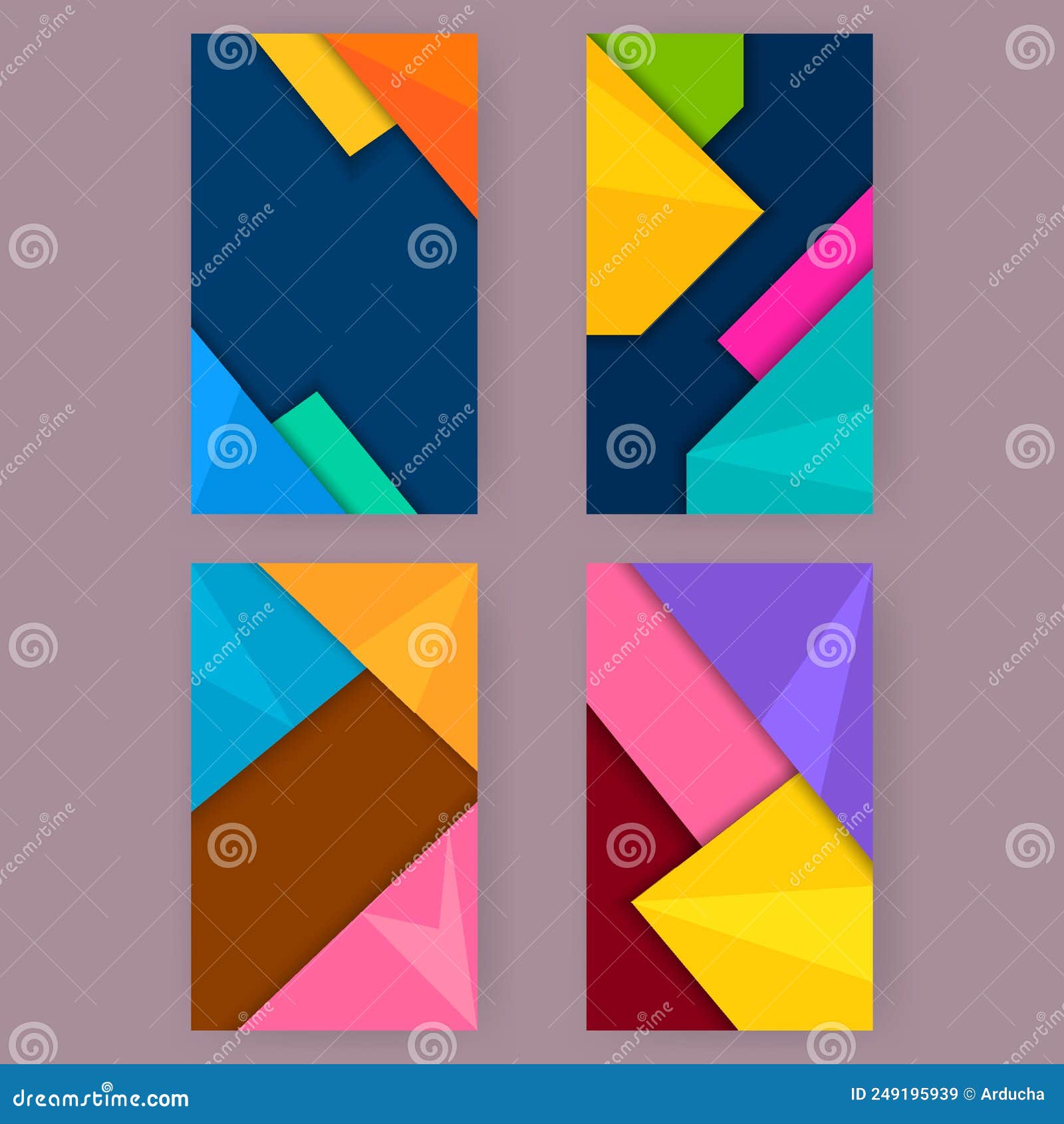 Pamphlet Template Set Multi Abstract Pattern Stock Vector ...
