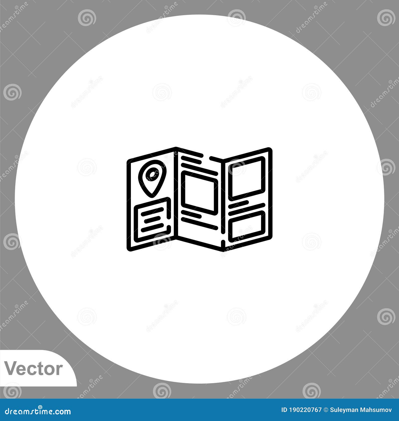 Pamphlet Vector Icon Sign Symbol Stock Vector - Illustration of cover ...