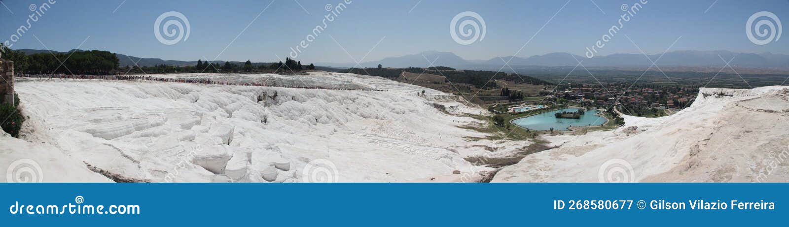 .Pamukale in Turkey with Panoramic Views of Salt Pools Stock Image ...