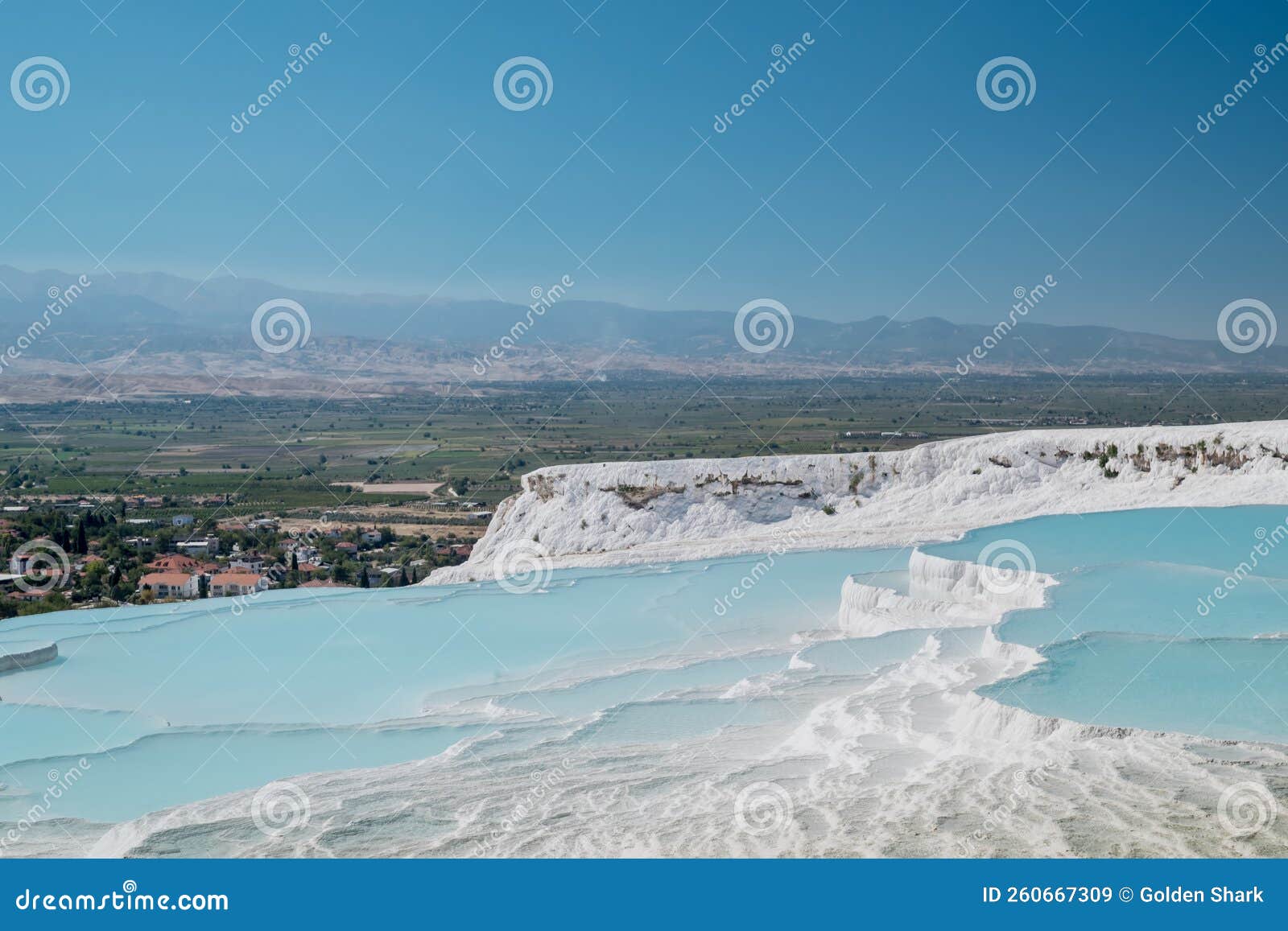 Pamukkale, Natural Pool with Blue Water, Turkey Stock Image - Image of ...