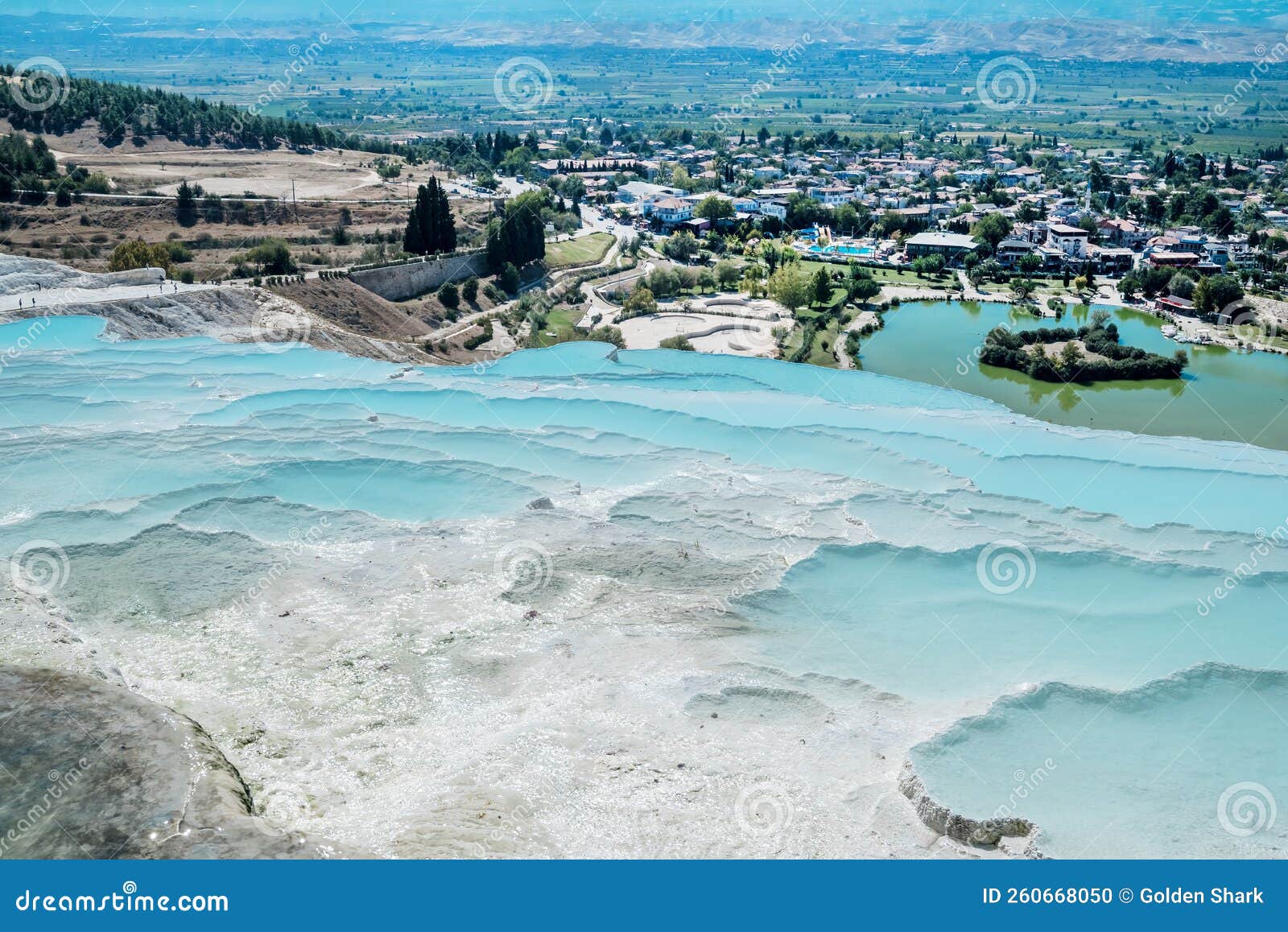 Pamukkale, Natural Pool with Blue Water, Turkey Stock Photo - Image of ...