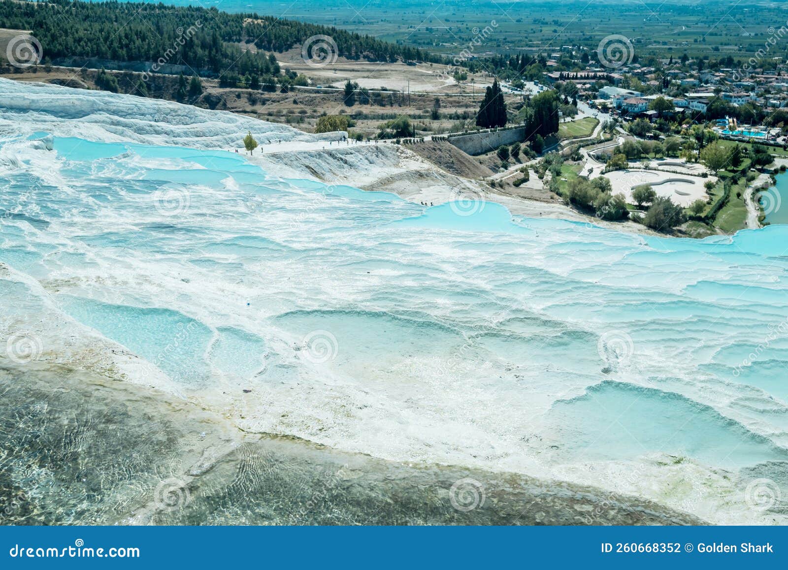 Pamukkale, Natural Pool with Blue Water, Turkey Stock Photo - Image of ...