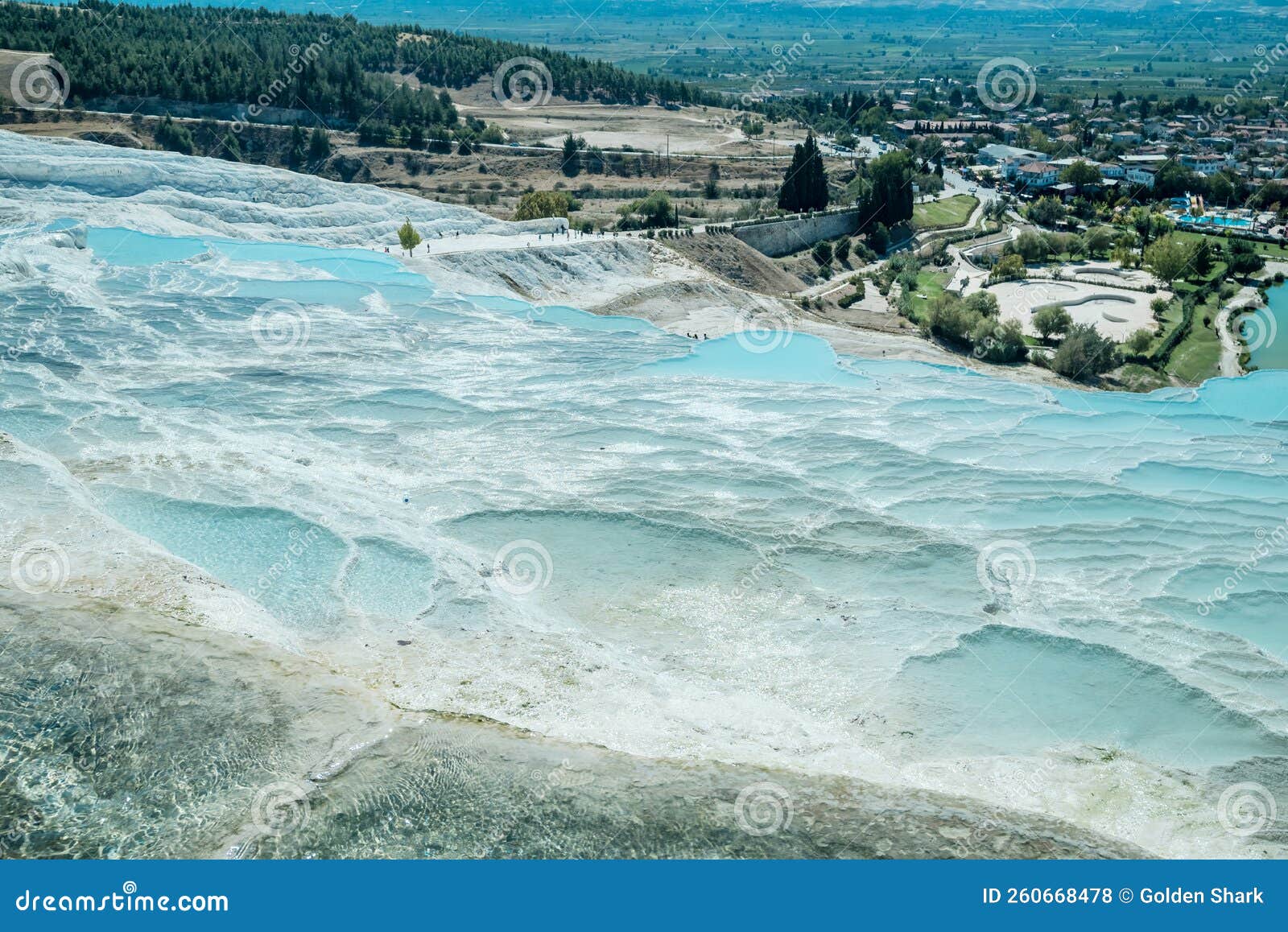 Pamukkale, Natural Pool with Blue Water, Turkey Stock Photo - Image of ...