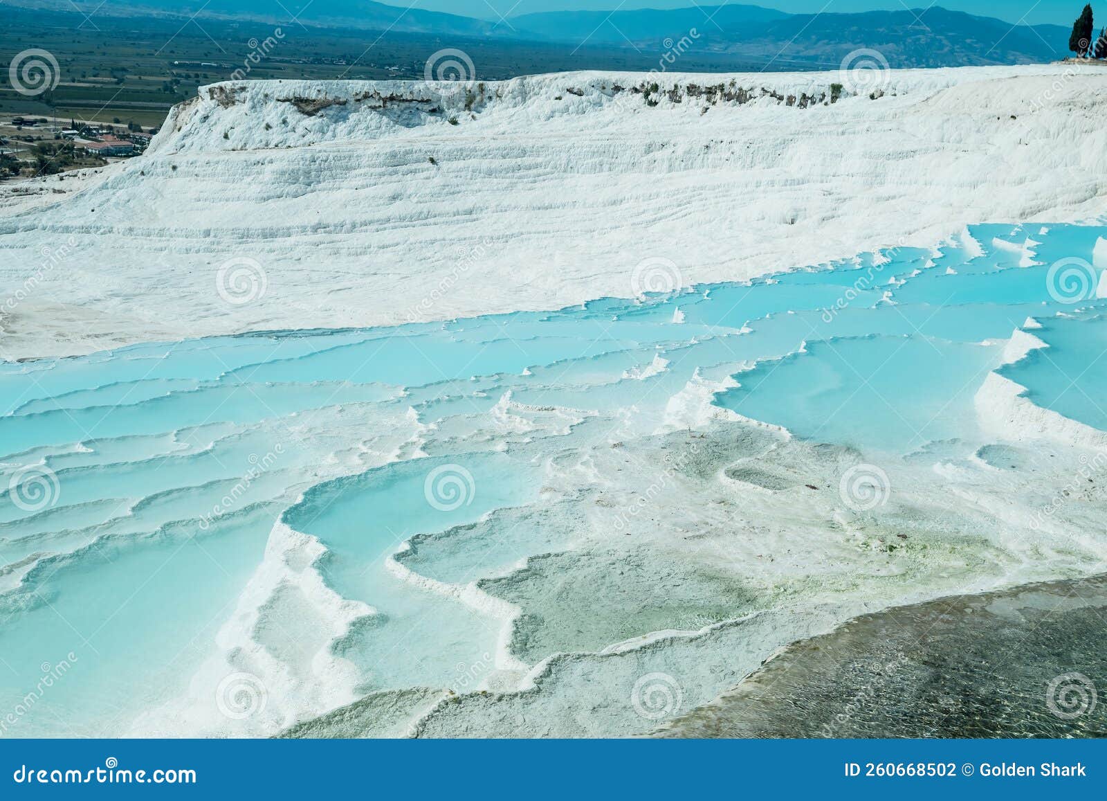 Pamukkale, Natural Pool with Blue Water, Turkey Stock Photo - Image of ...