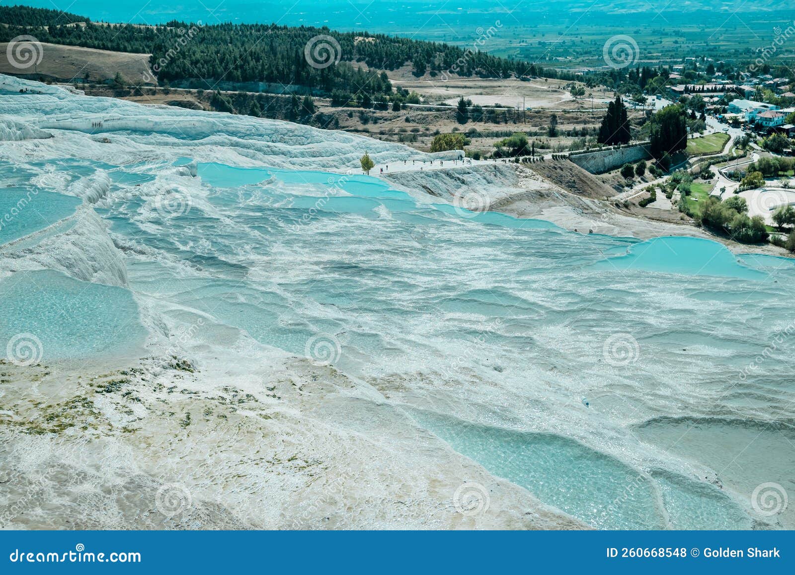 Pamukkale, Natural Pool with Blue Water, Turkey Stock Photo - Image of ...