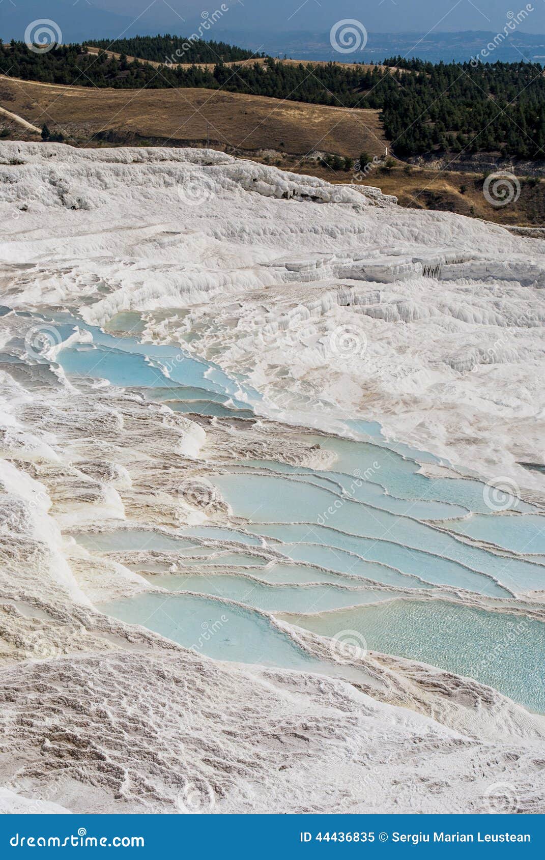 Pamukkale pools, Turkey stock image. Image of flows, blue - 44436835
