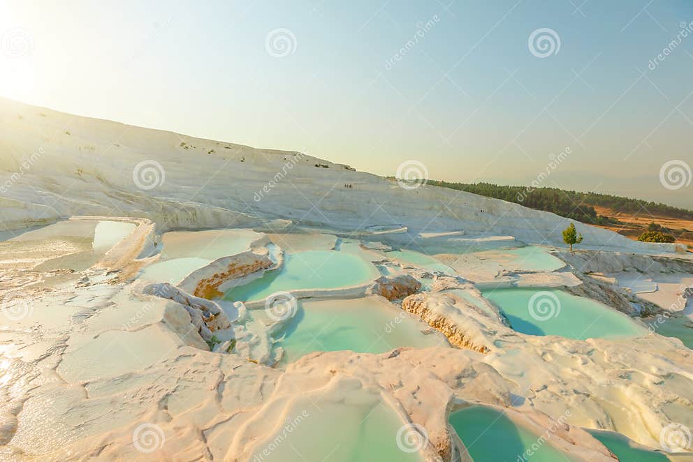 Pamukkale Thermal Pools in Turkey Stock Image - Image of sunrise ...