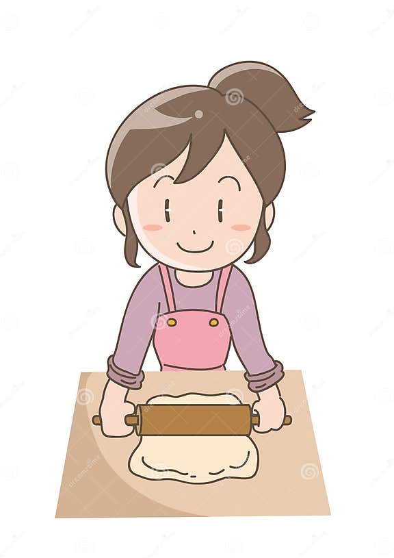 Woman Making Bread - Stress Baking Stock Vector - Illustration of hand ...