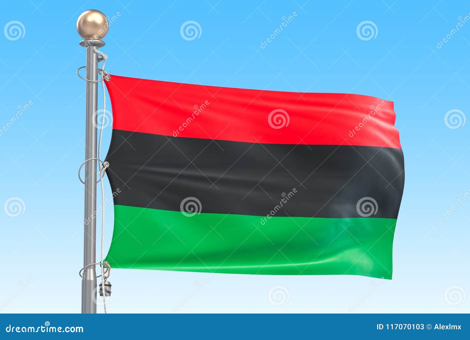 Pan-African Flag, 3D Rendering Stock Illustration - Illustration of ...