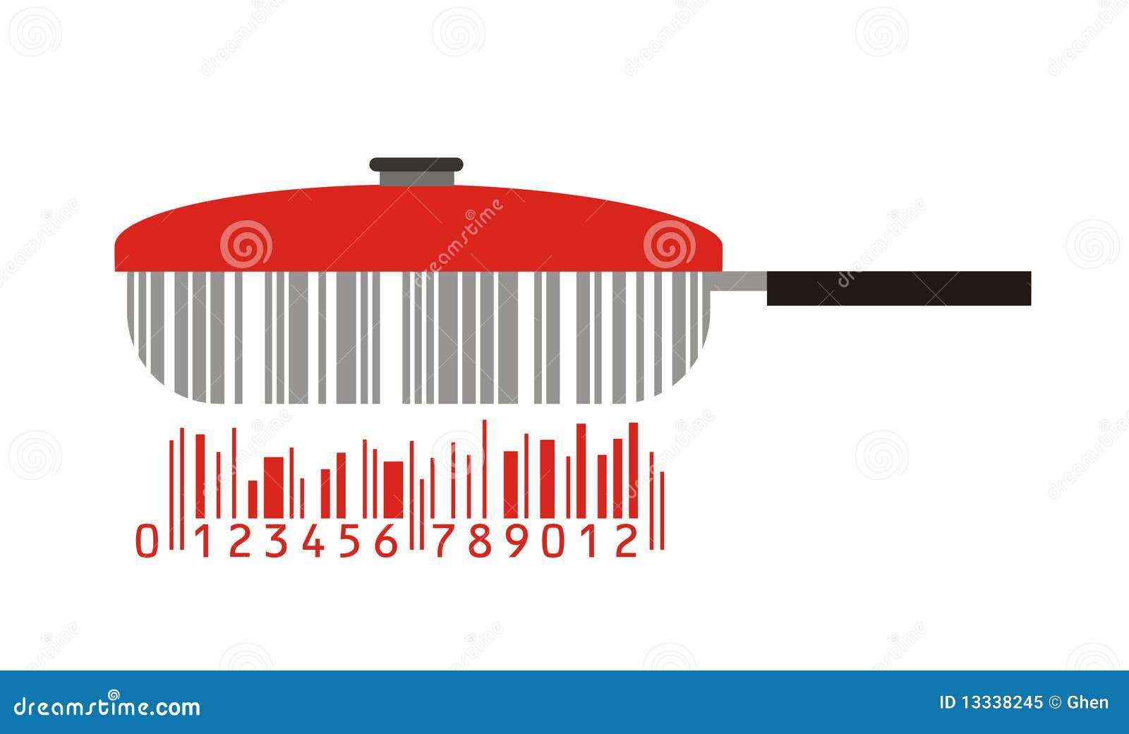 Pan and barcode stock vector. Illustration of price, restaurant - 13338245