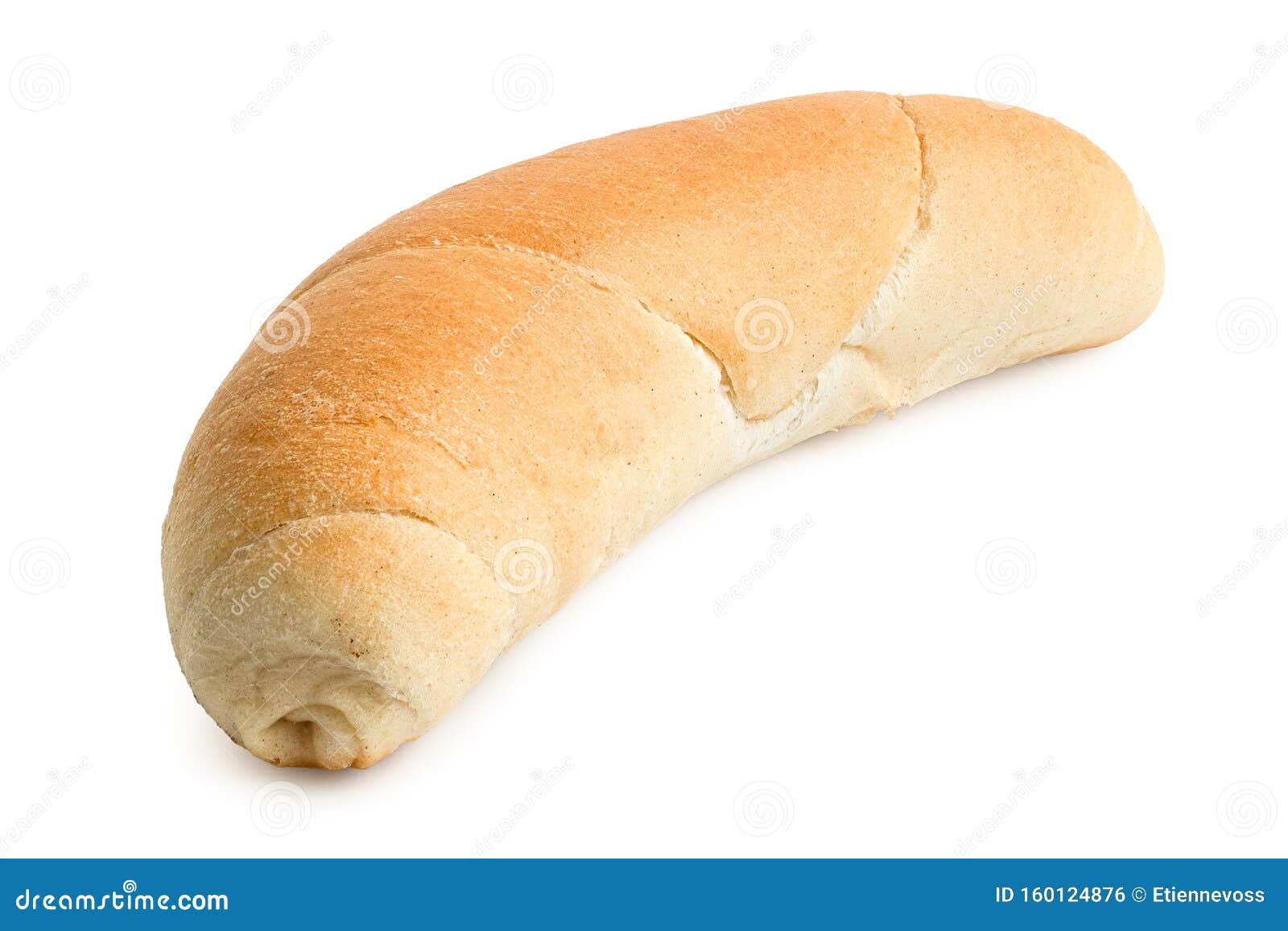 Pan Blanco Largo Enrollado Aislado En Blanco Foto de archivo - Imagen ...