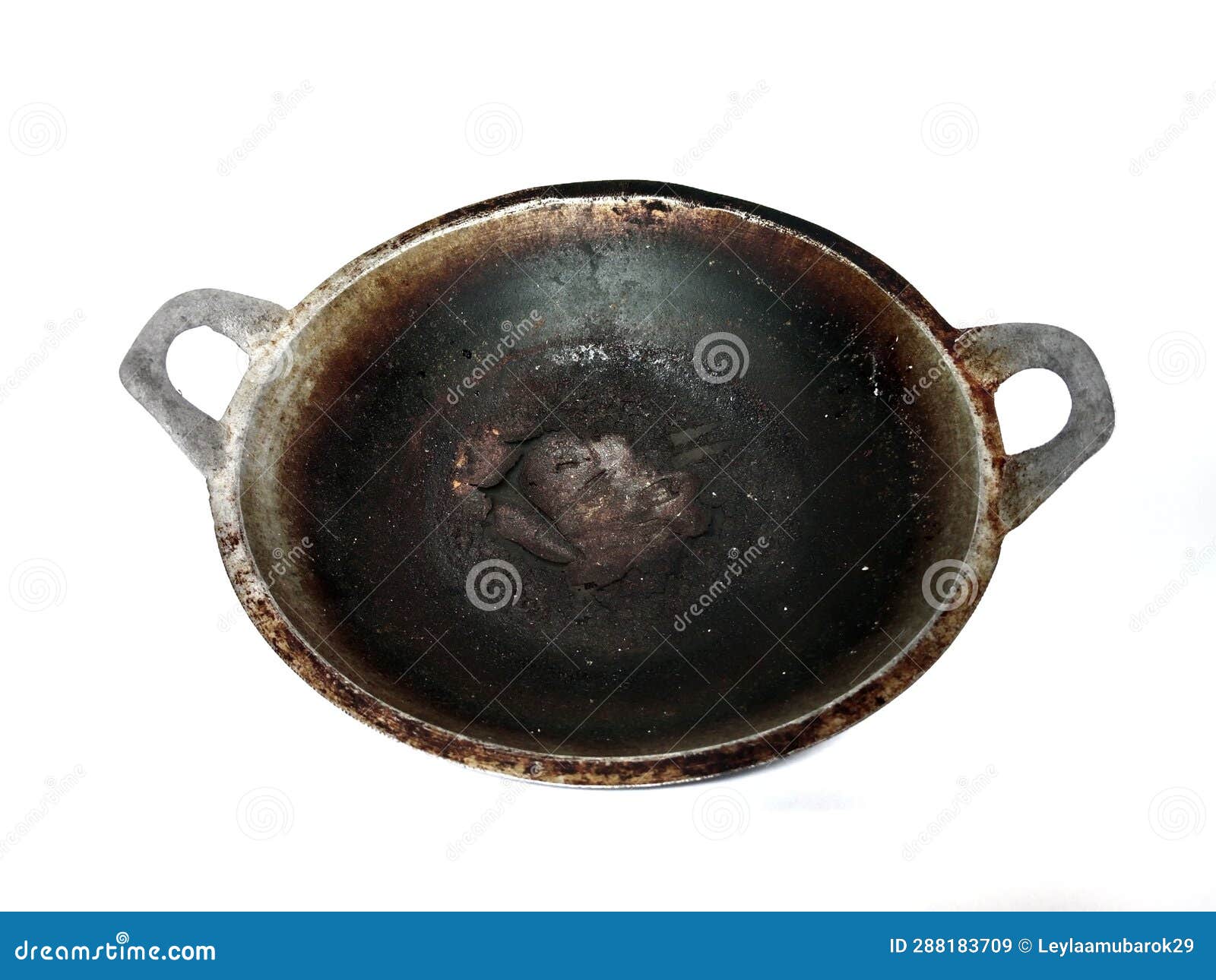 The Pan is Burnt and Damaged Stock Image - Image of damaged, background ...