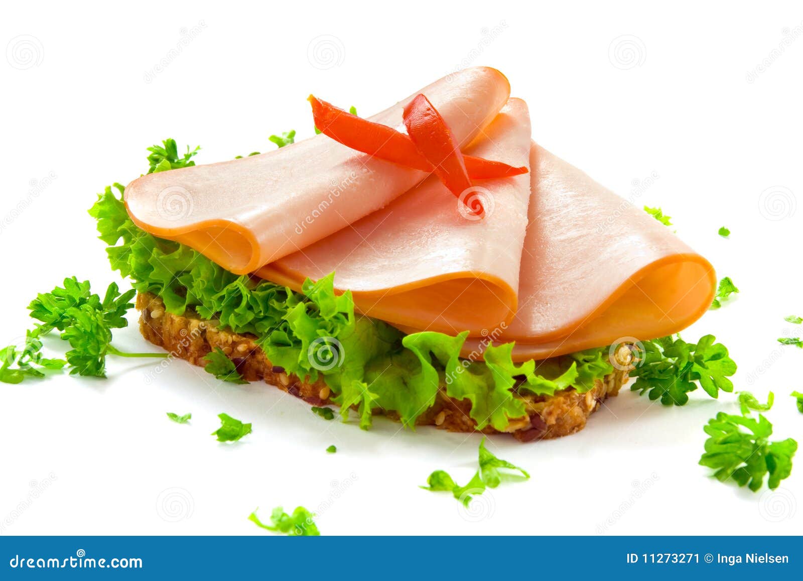 Pan con el pavo imagen de archivo. Imagen de adorne, lechuga - 11273271