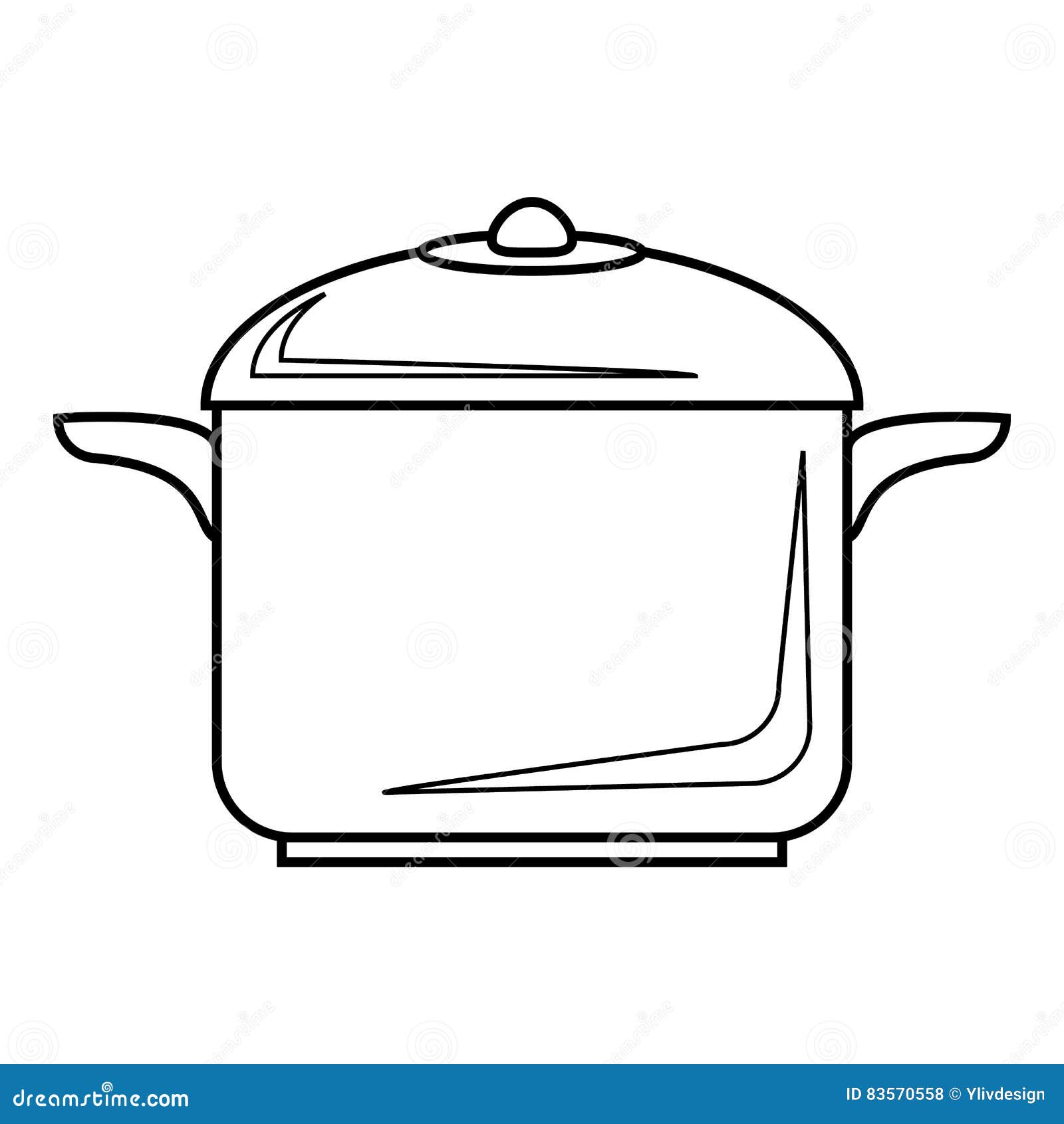 Pan for Cooking Icon, Outline Style Stock Vector - Illustration of ...