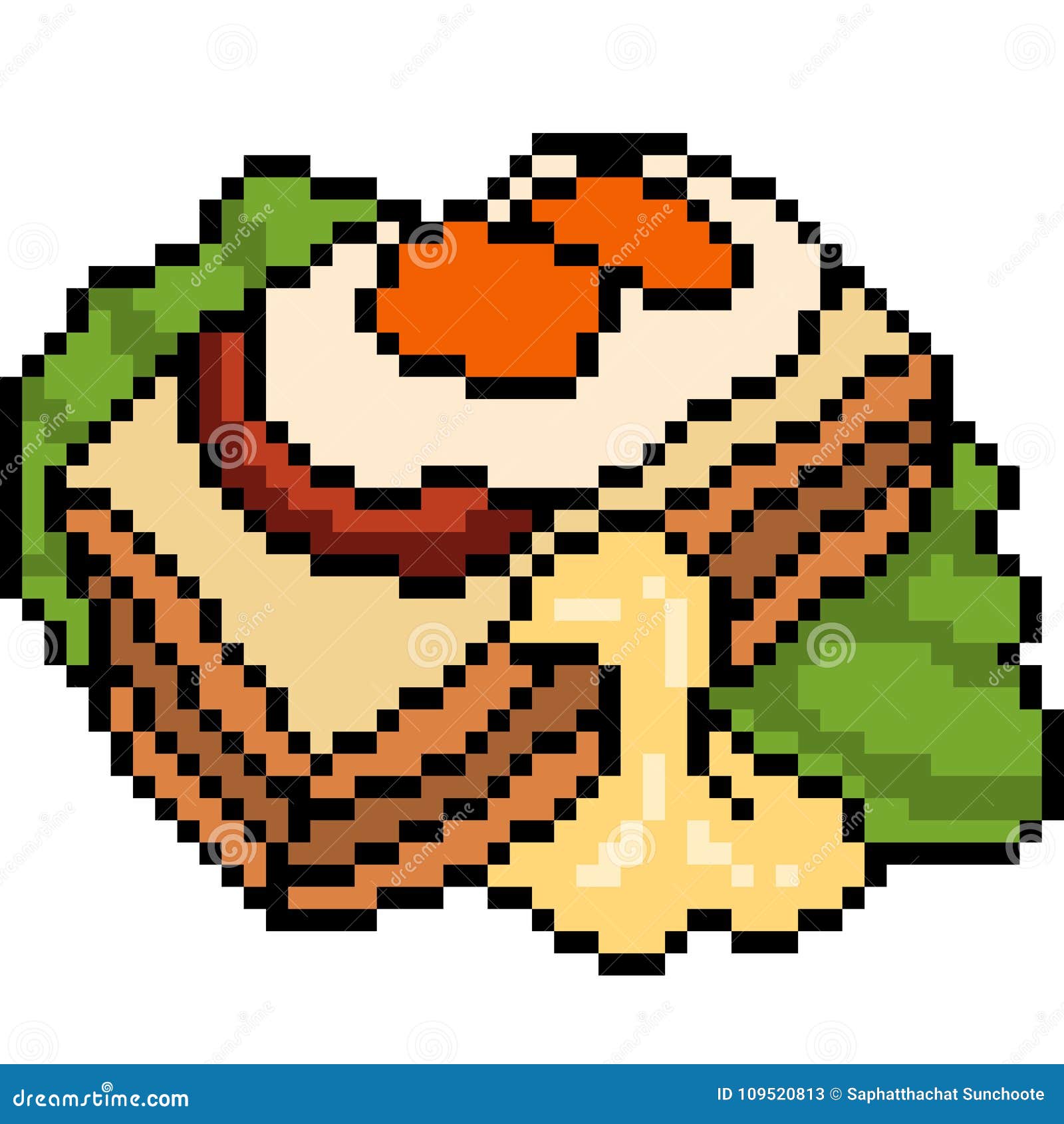 Pan De La Comida Del Arte Del Pixel Del Vector Ilustración del Vector ...