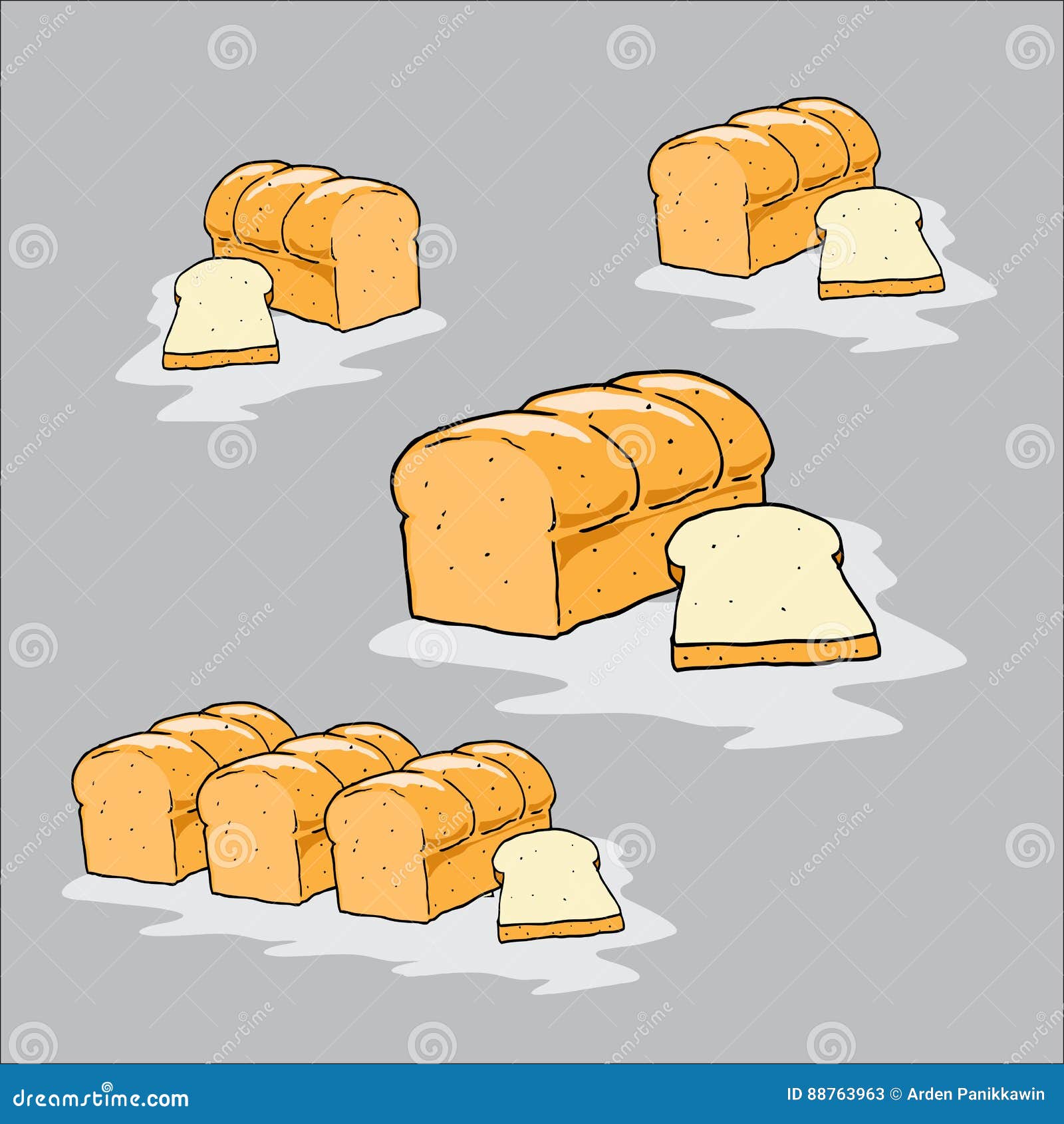 Pan de la libra, panadería ilustración del vector. Ilustración de panes ...