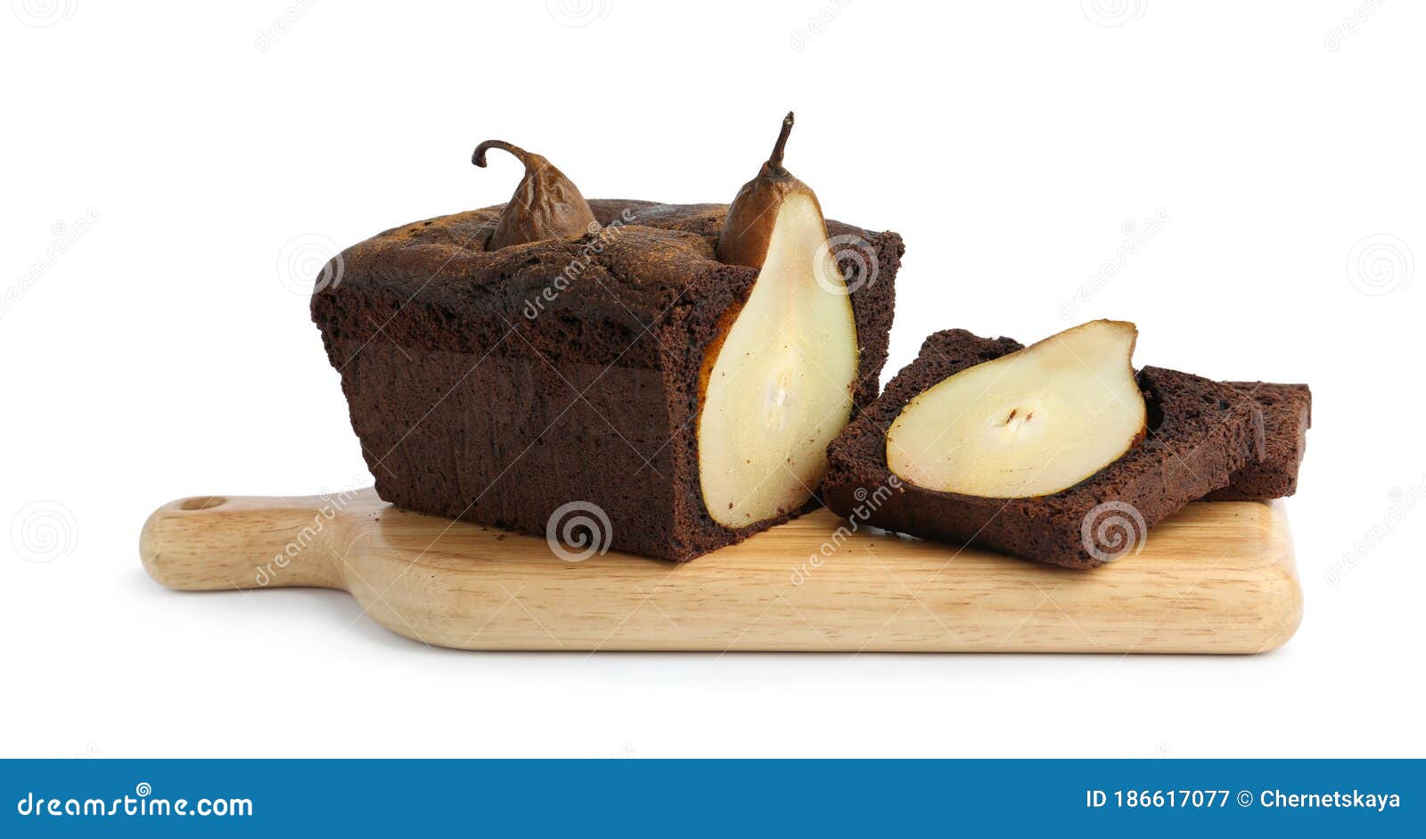 Pan De Pera Delicioso Aislado. Torta Casera Imagen de archivo - Imagen ...