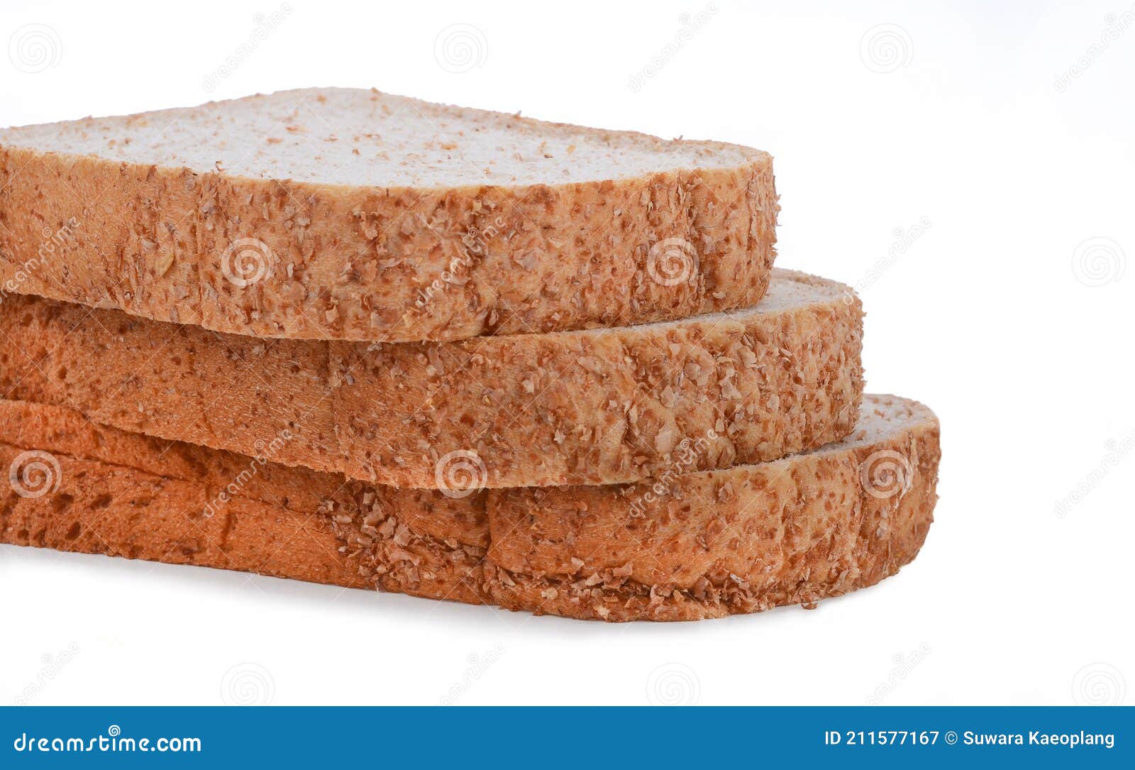 Pan De Trigo Entero Aislado En Fondo Blanco Imagen de archivo - Imagen ...