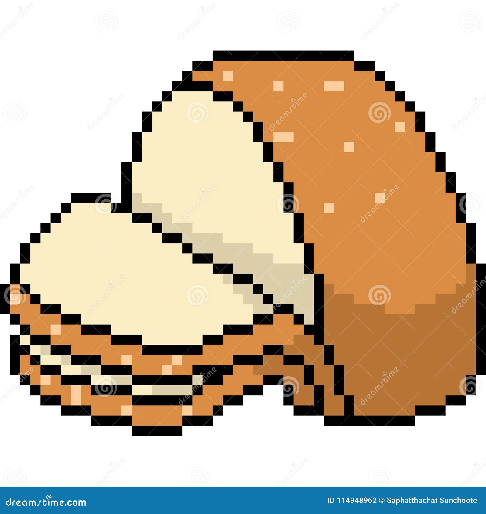 Pan Del Arte Del Pixel Del Vector Ilustración del Vector - Ilustración ...