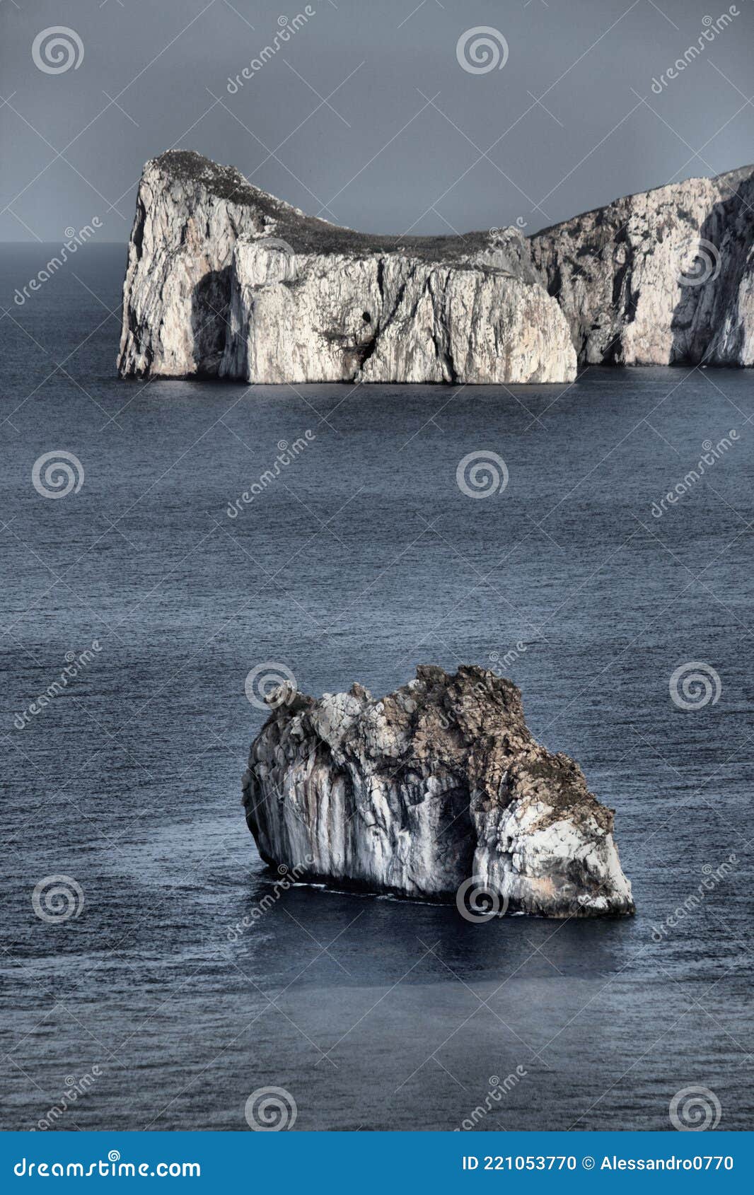 Pan Di Zucchero Rocks In The Sea And Masuas Sea Stack (Nedida), Stock ...