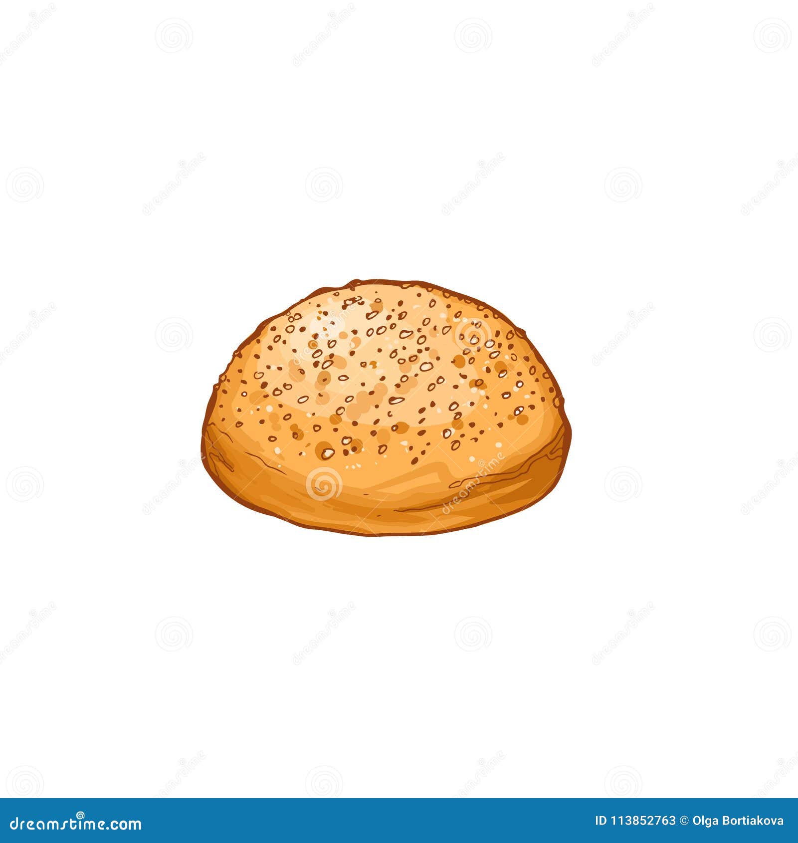 Pan dibujado mano ilustración del vector. Ilustración de fresco - 113852763