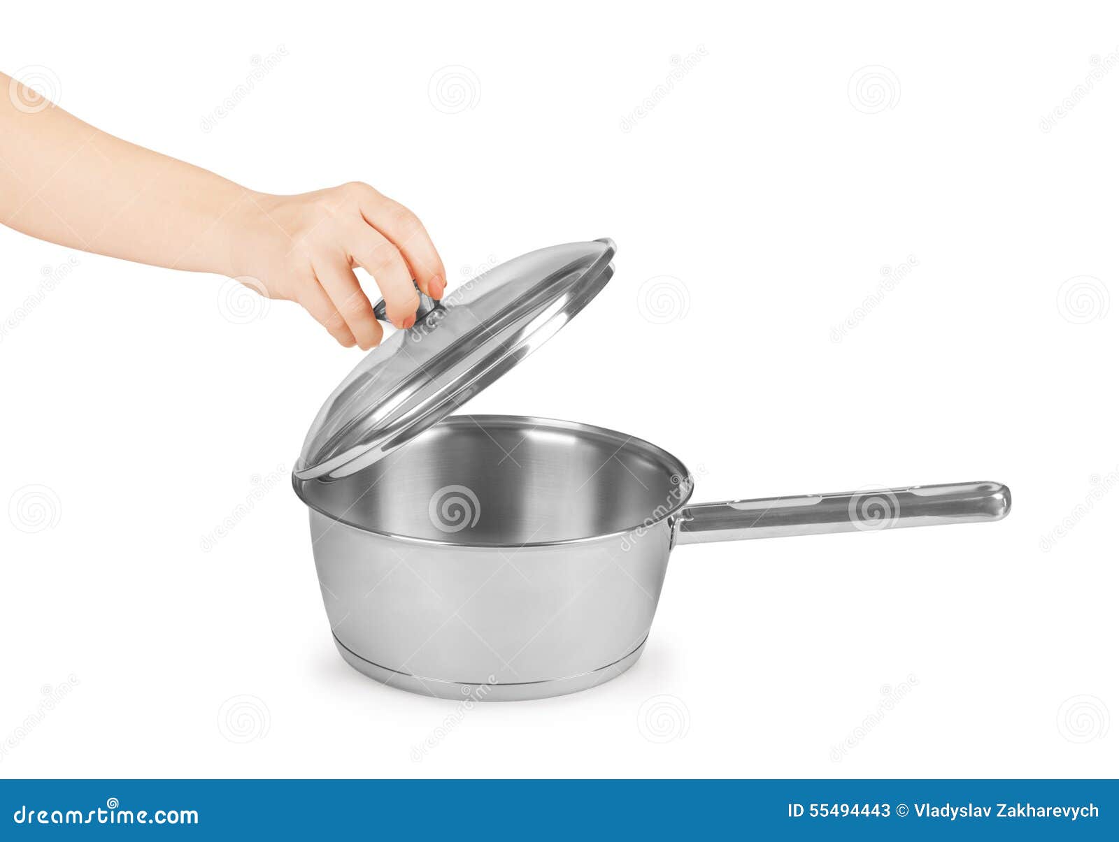 Pan in female hand stock image. Image of dripping, dishware - 55494443