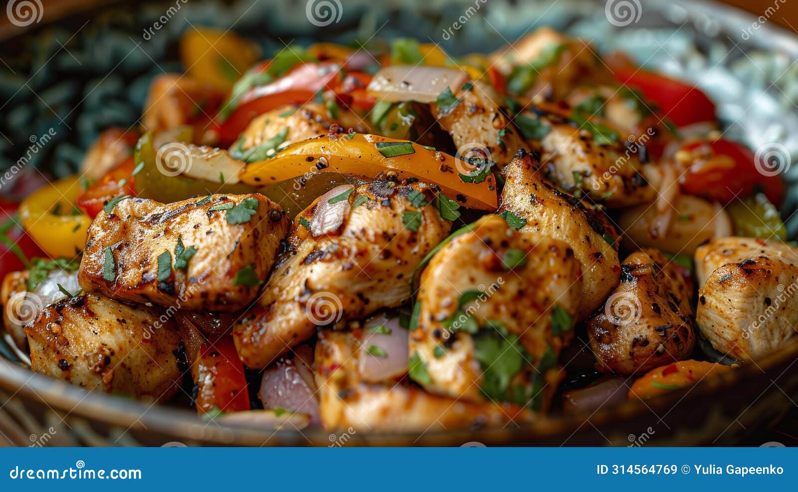 Pan Filled with Chicken and Vegetables on Wooden Table Stock Image ...