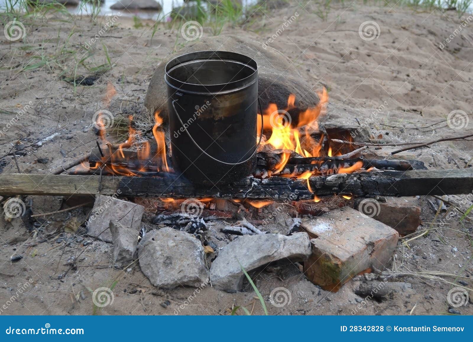 Pan on a fire stock photo. Image of flame, heat, burn - 28342828