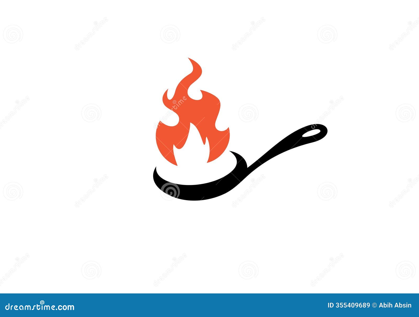 Pan with Fire Food Logo. Kitchen Tools, Cooking, Restaurant Symbol ...