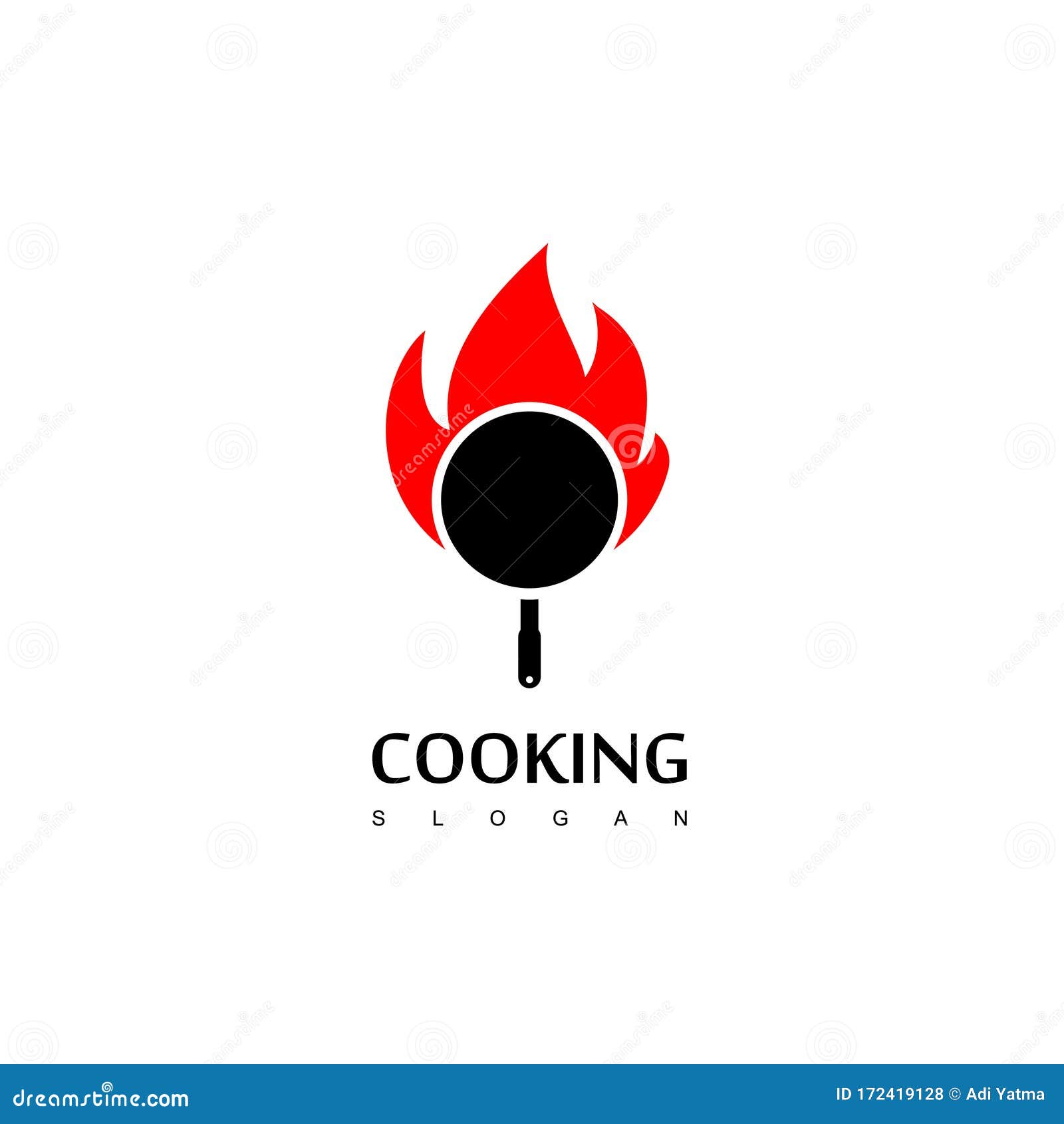 Cooking Logo with Burned Pan Symbol Stock Illustration - Illustration ...