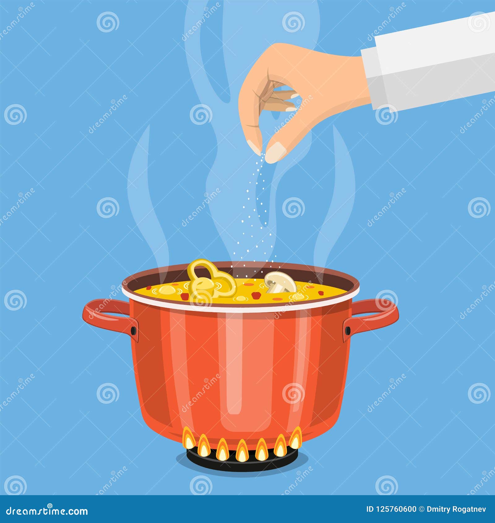 Cooking Salt In A Glass Salt Shaker. Snow White Spice. Colored Vector ...