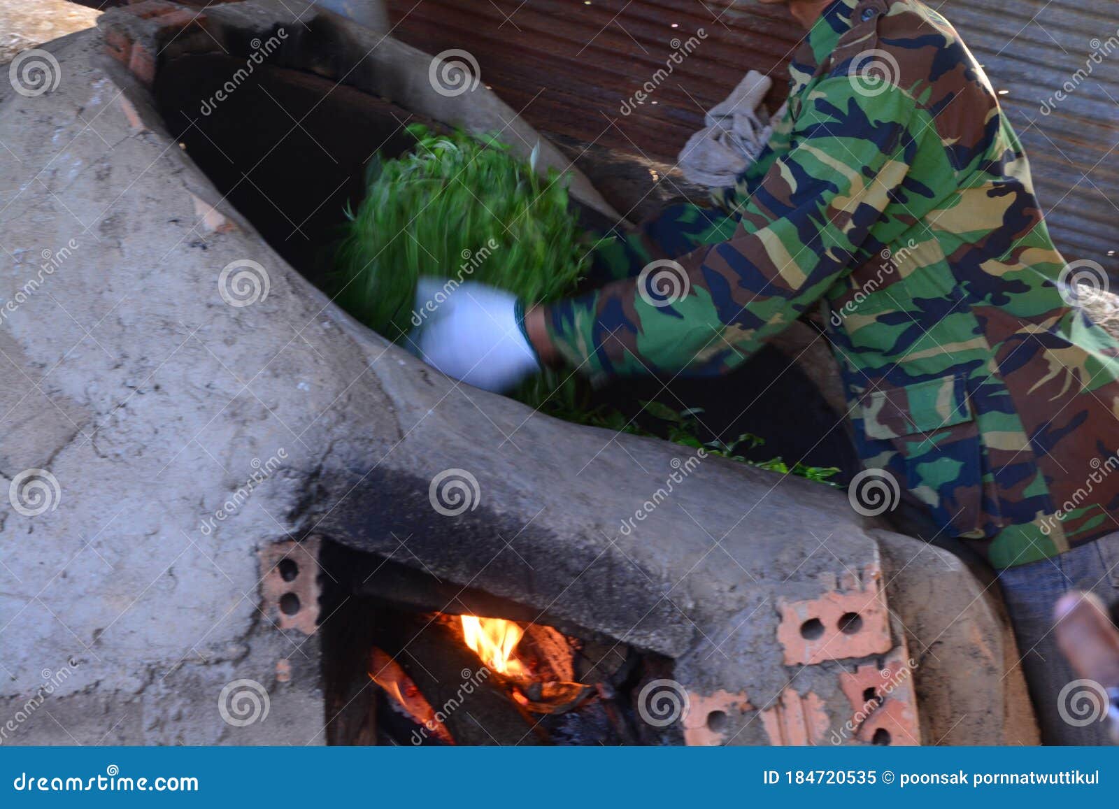 Pan Fired Tea,roasting in a Pan ,tea Leaves are Roasted Early in ...