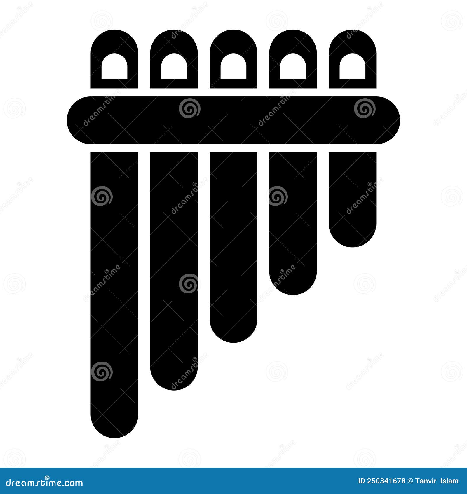 Pan Flute Icon stock illustration. Illustration of icon - 250341678