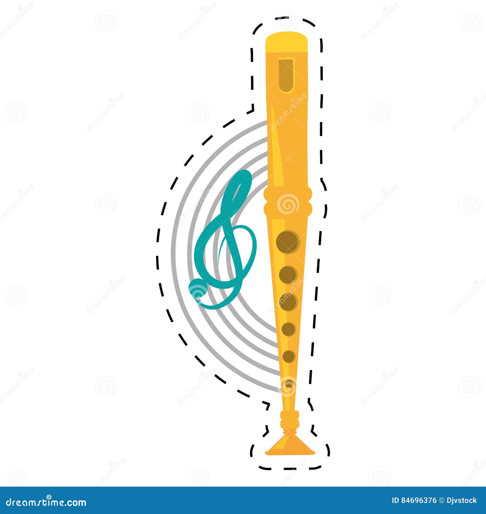Pan Flute Instrument Dotted Line Stock Illustration | CartoonDealer.com ...