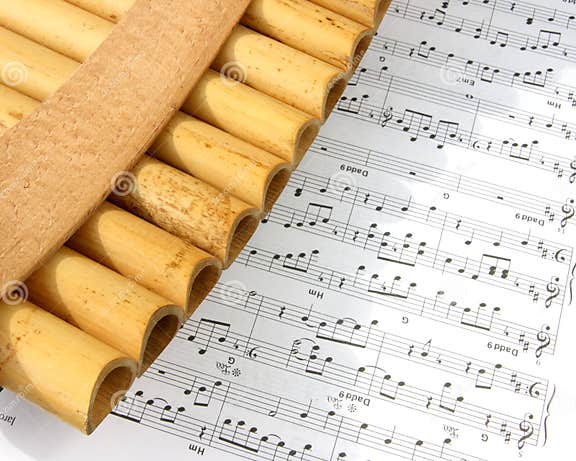 Pan flute and notes stock image. Image of classic, flute - 8259081