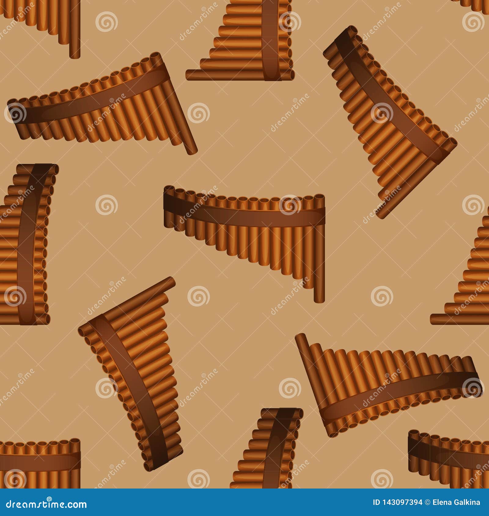 Pan flute pattern stock vector. Illustration of american - 143097394