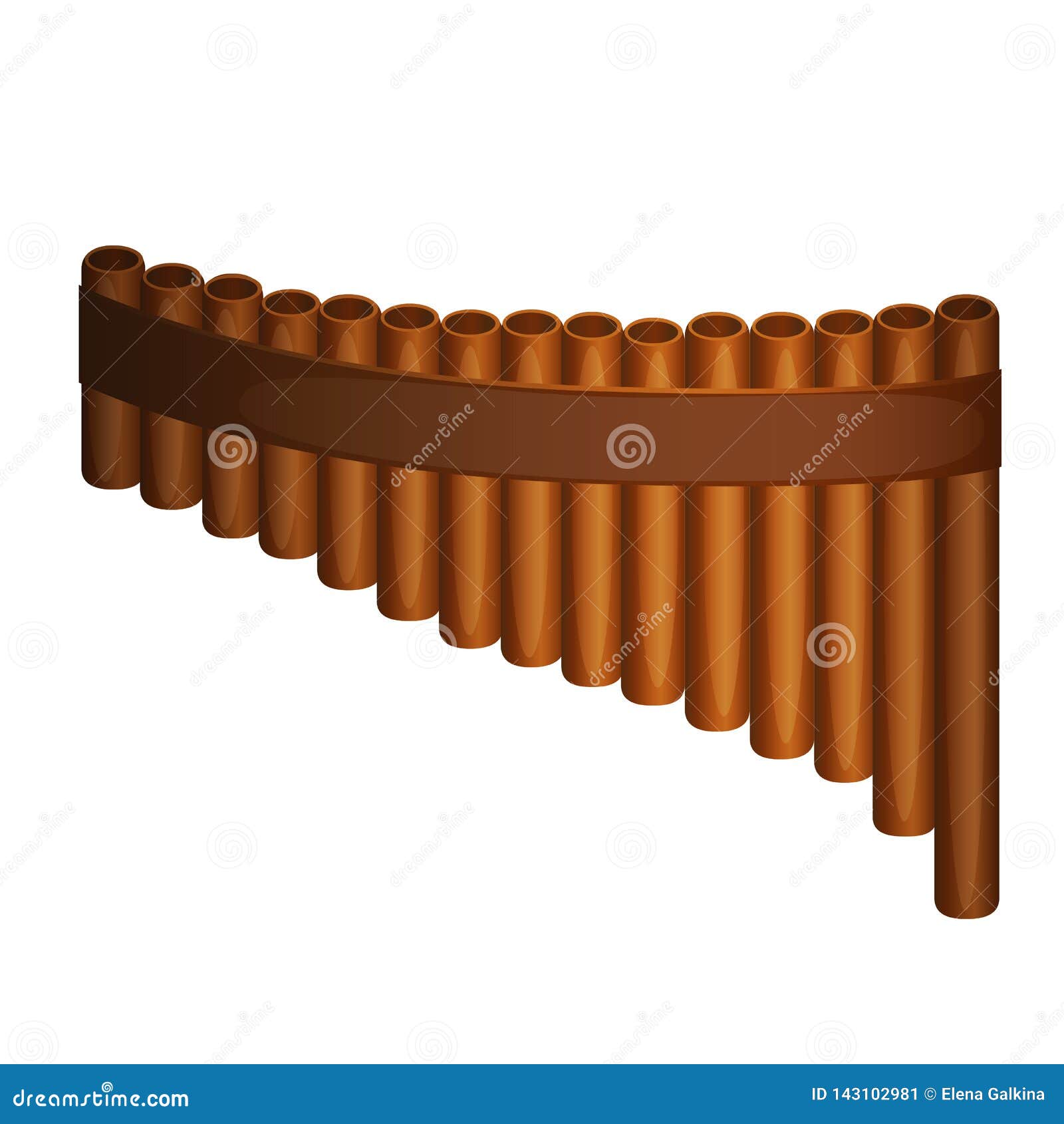Pan flute vector stock vector. Illustration of instrument - 143102981