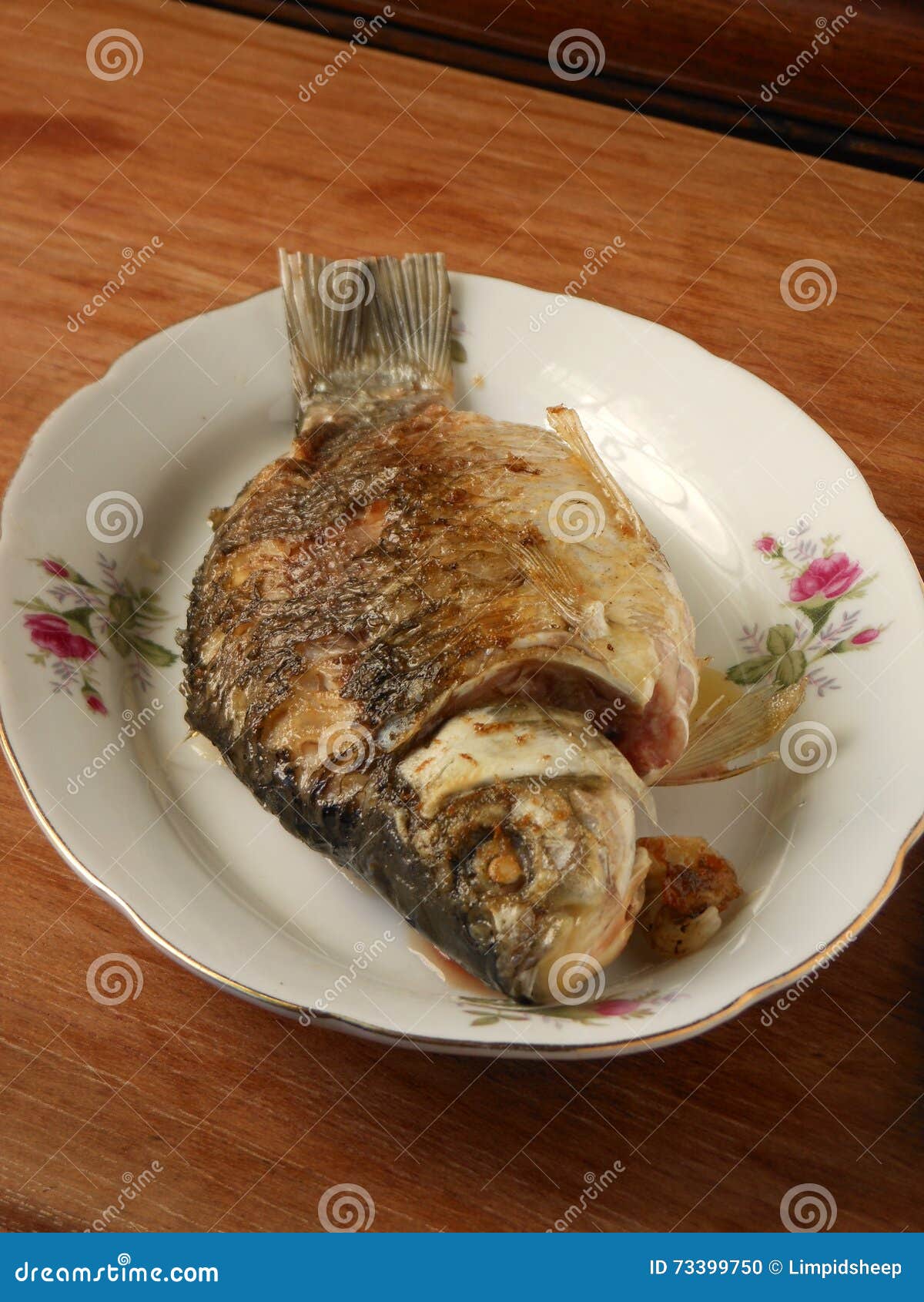 Pan fried carp stock photo. Image of crassius, food, medium - 73399750