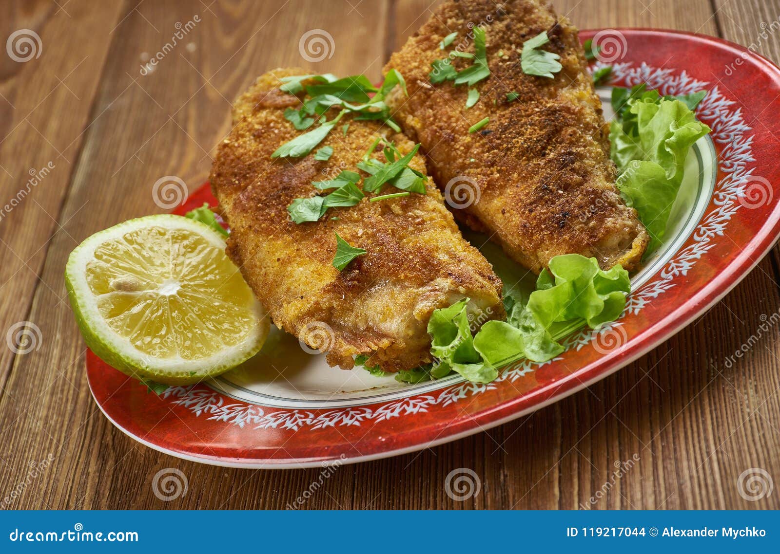 Pan Fried Fish criollo foto de archivo. Imagen de tailandés - 119217044
