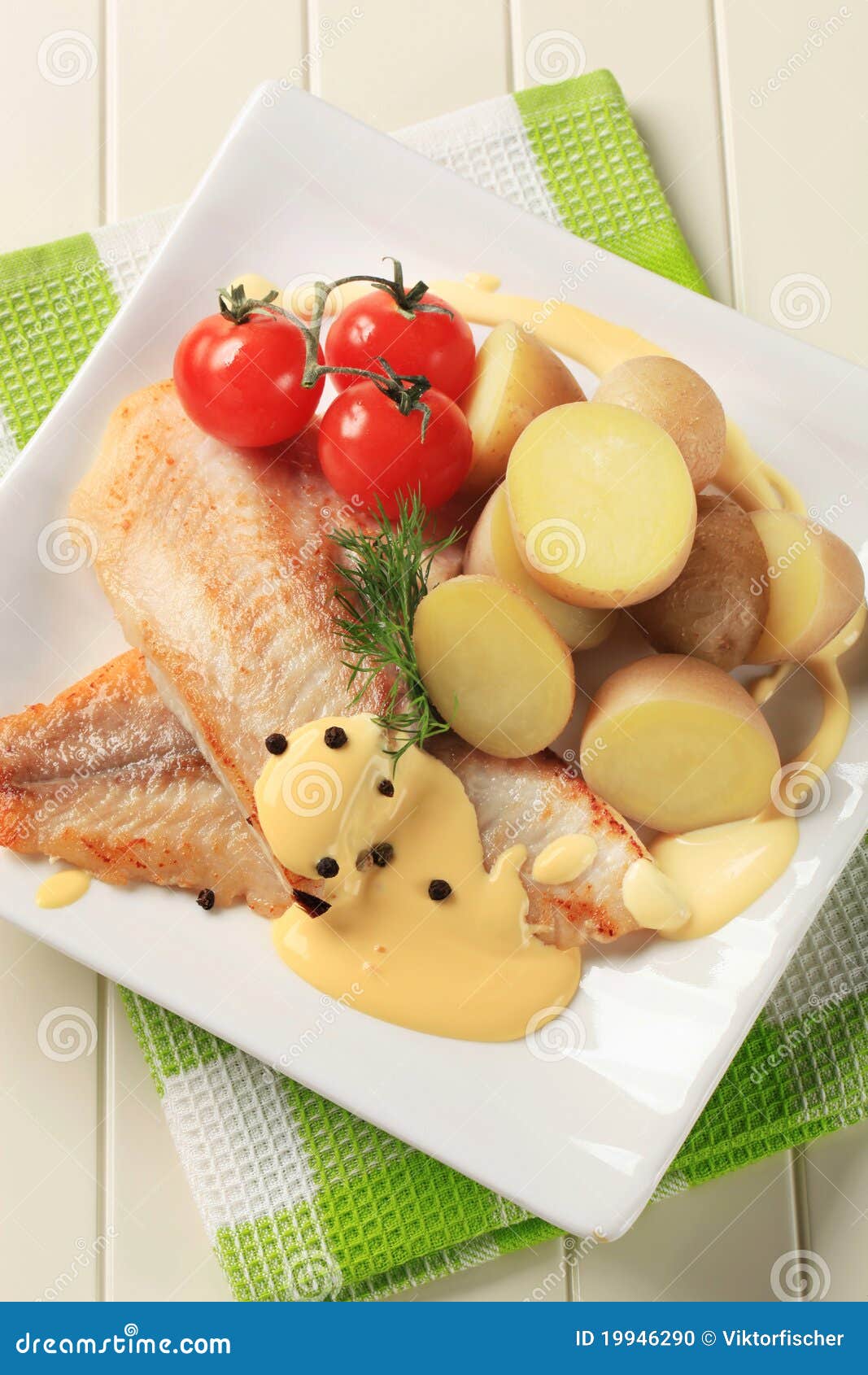 Pan Fried Fish Fillets and Potatoes Stock Photo - Image of potatoes ...