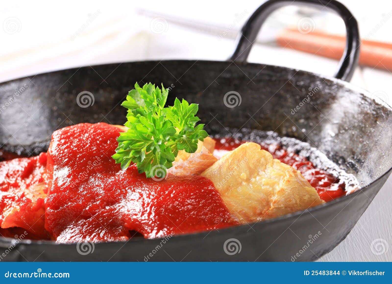 Pan Fried Fish Fillets with Tomato Sauce Stock Photo - Image of healthy ...