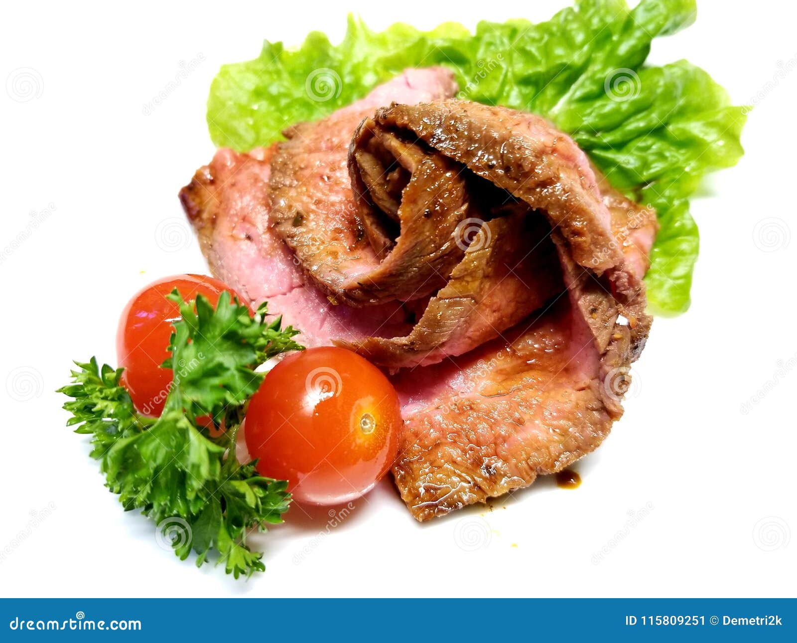 Pan Fried Flank Steak Rosette Stock Image - Image of marinated, steak ...