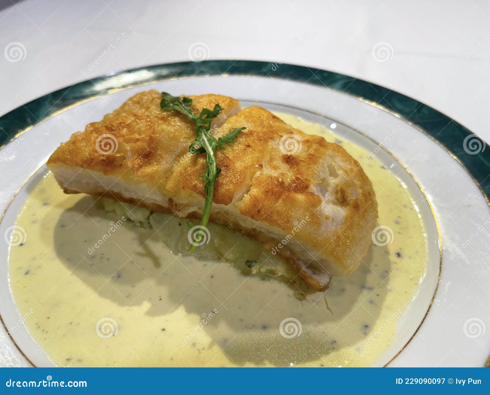 Fried Flatfish Flounder With Crispy Crust Stock Photography ...