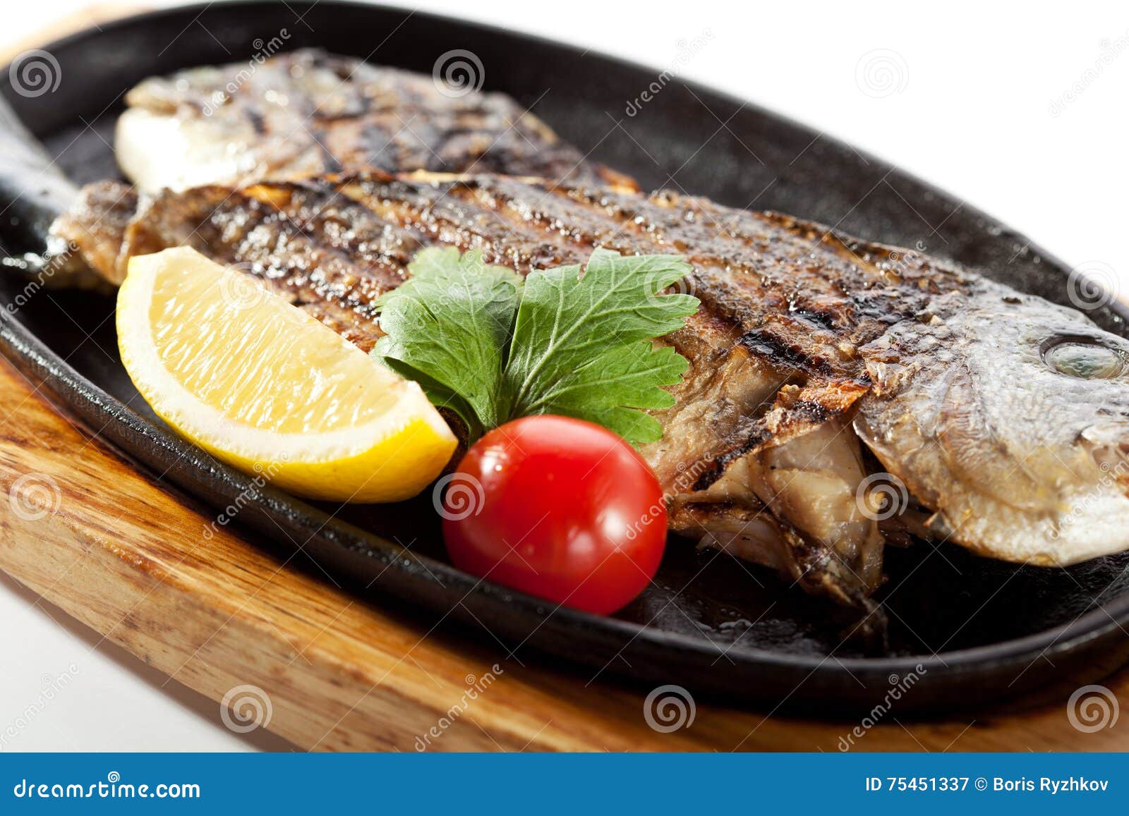 Pan-Fried Gilt Head Bream stock image. Image of bream - 75451337