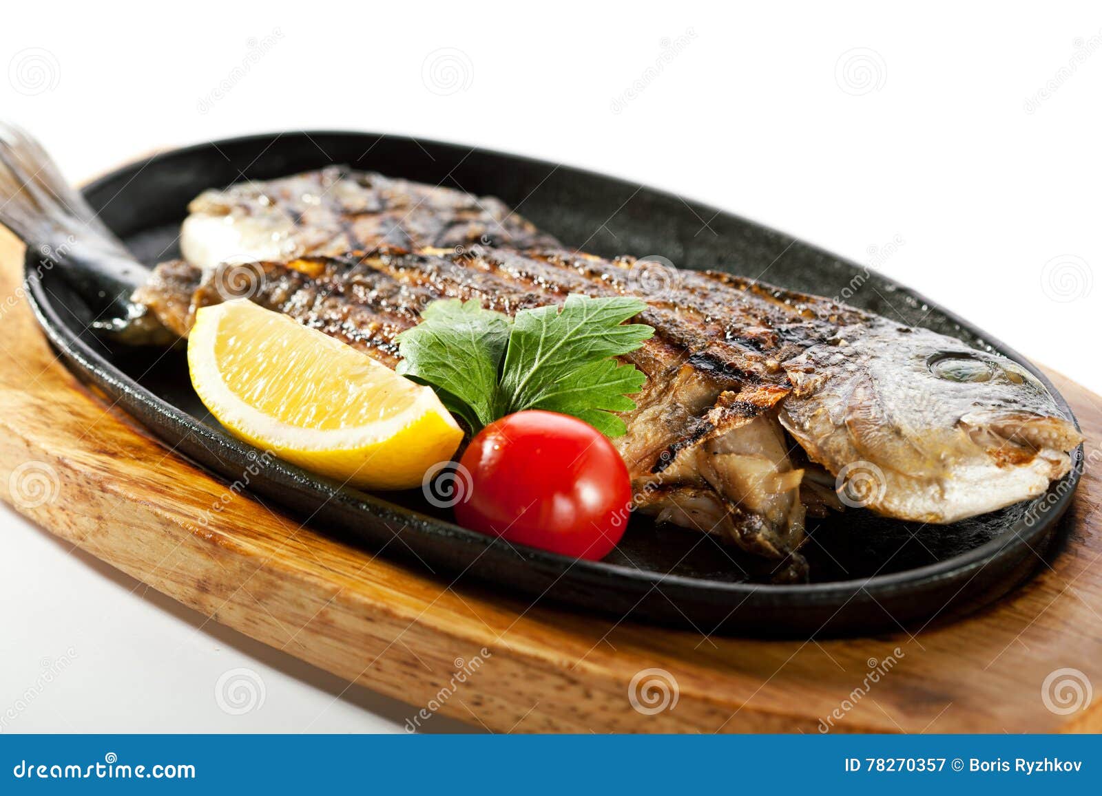 Pan-Fried Gilt Head Bream stock image. Image of fish - 78270357