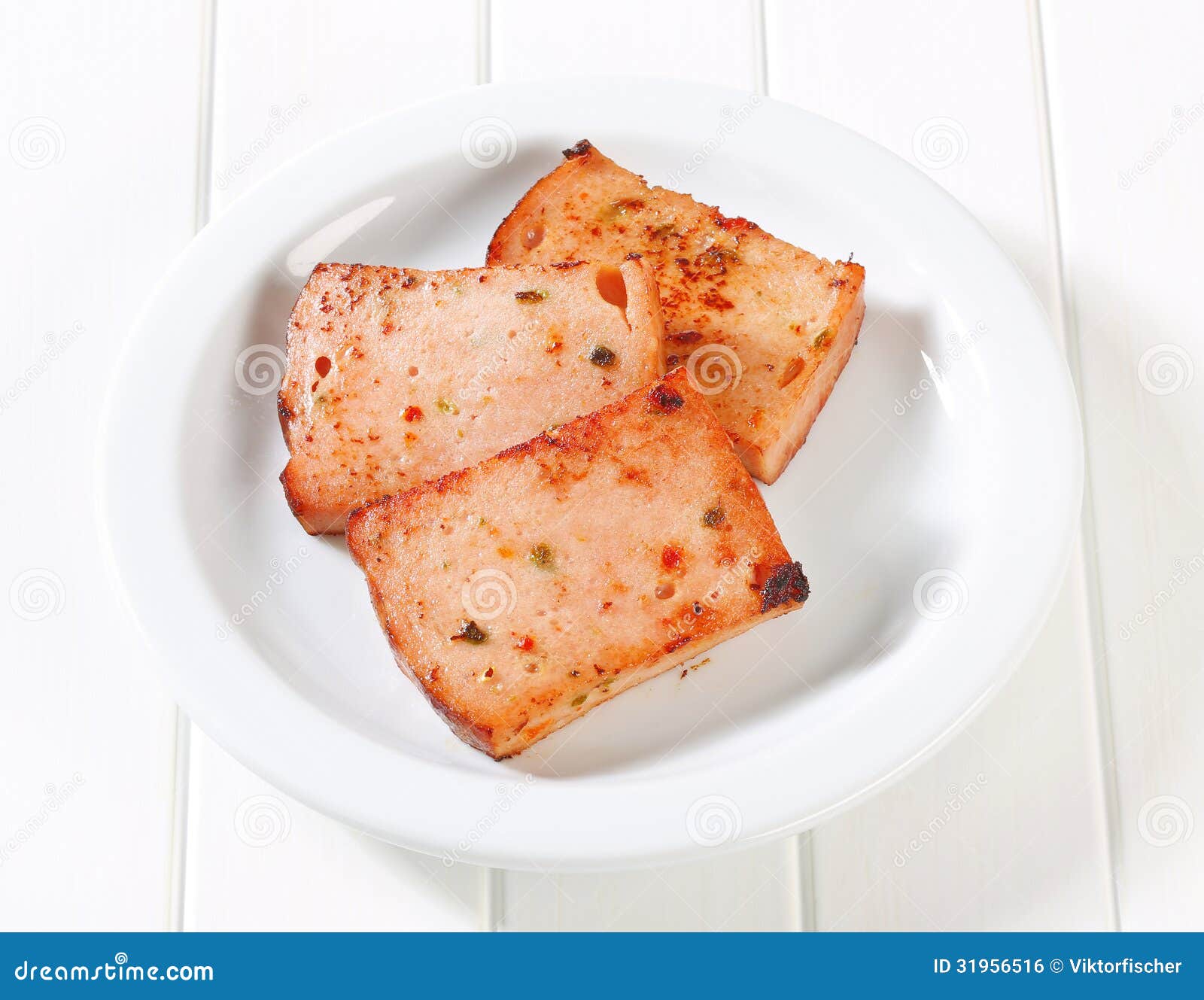 Pan-fried Leberkase stock photo. Image of chili, meal - 31956516