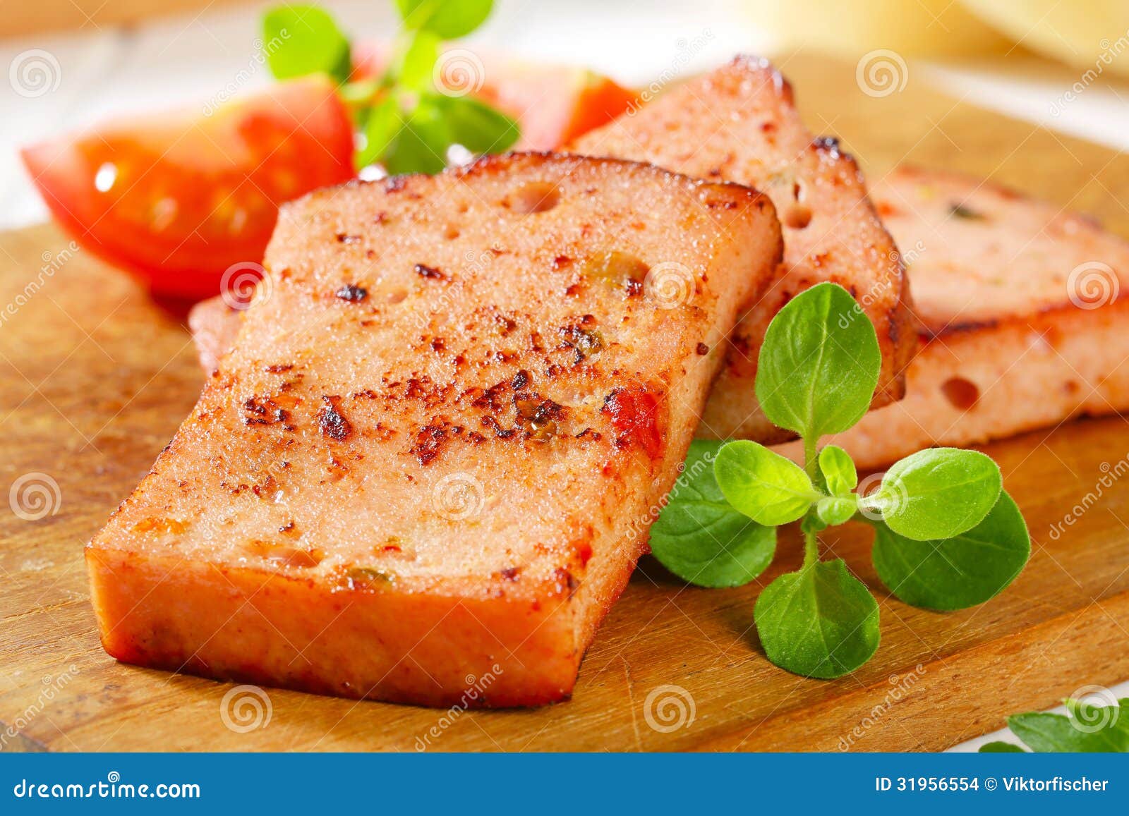 Pan- fried Leberkase stock photo. Image of loaf, specialty - 31956554