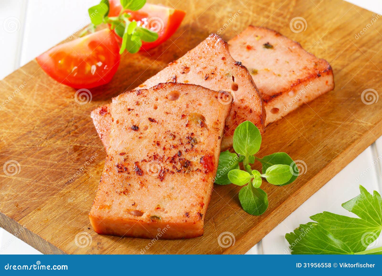 Pan- fried Leberkase stock photo. Image of cuisine, ground - 31956558